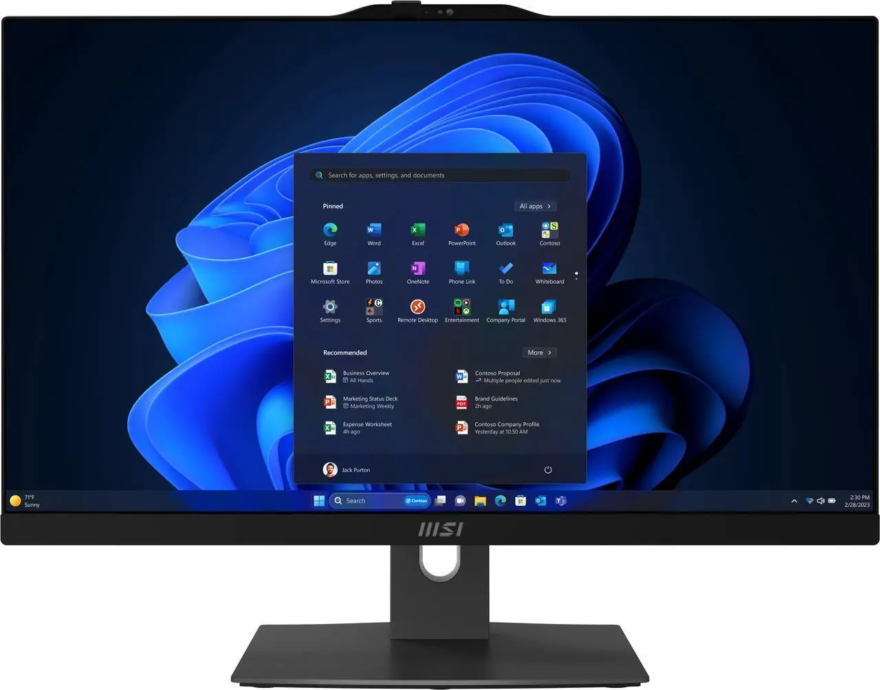 MSI All-in-One Computer Modern AM242TP 1M-1099US Intel Core 3 100U 8GB ...