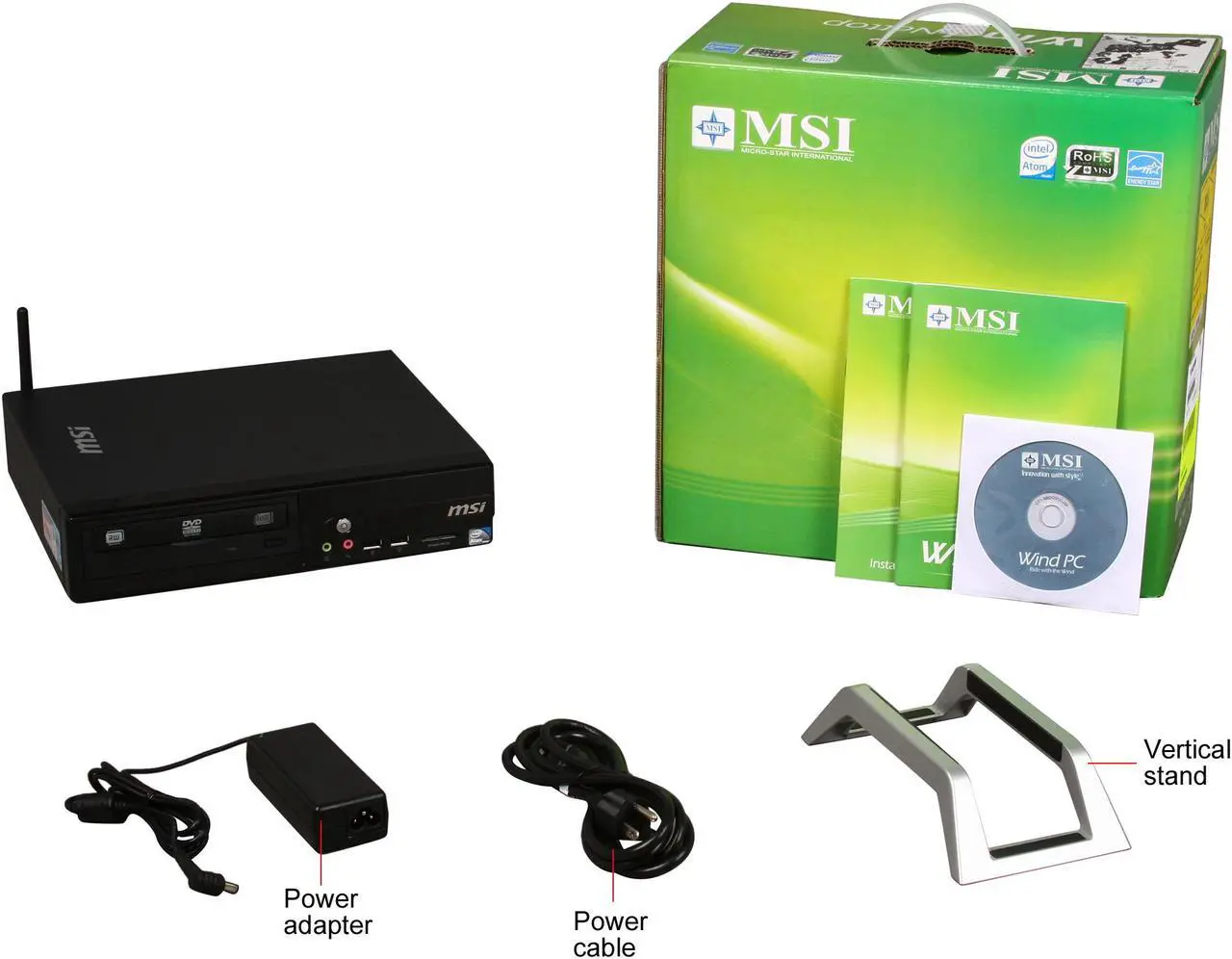 MSI Desktop PC Wind Nettop 120 Intel Atom 230 1GB DDR2 160GB HDD ...