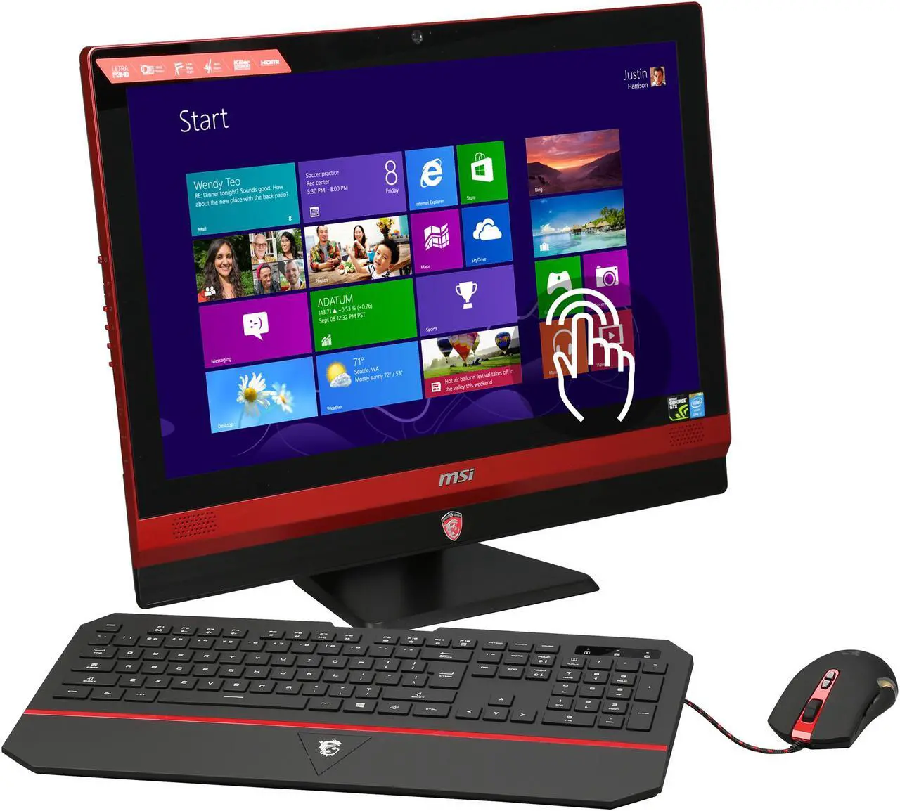 MSI All-in-One PC Gaming 24GE 2QE 4K-002US Intel Core i7-4720HQ 16GB ...