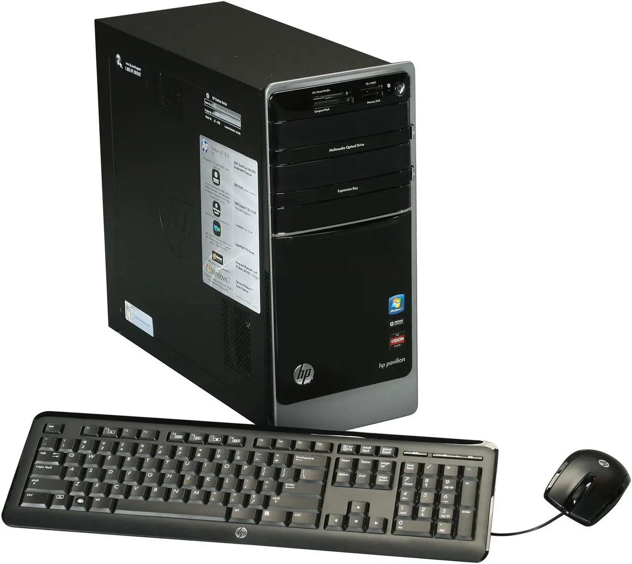 HP Desktop PC Pavilion p7-1225 (QW839AA#ABA) AMD A8-3820 8GB DDR3 1TB ...
