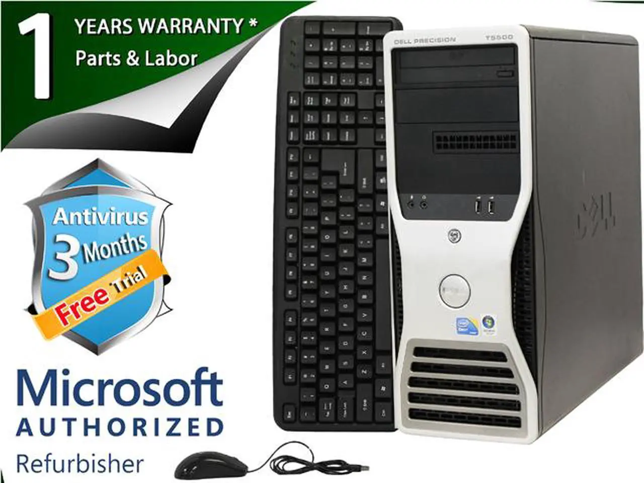 Refurbished: DELL Desktop Computer T5500 Intel Xeon E5520 8GB DDR3 1TB HDD Windows 7 ...