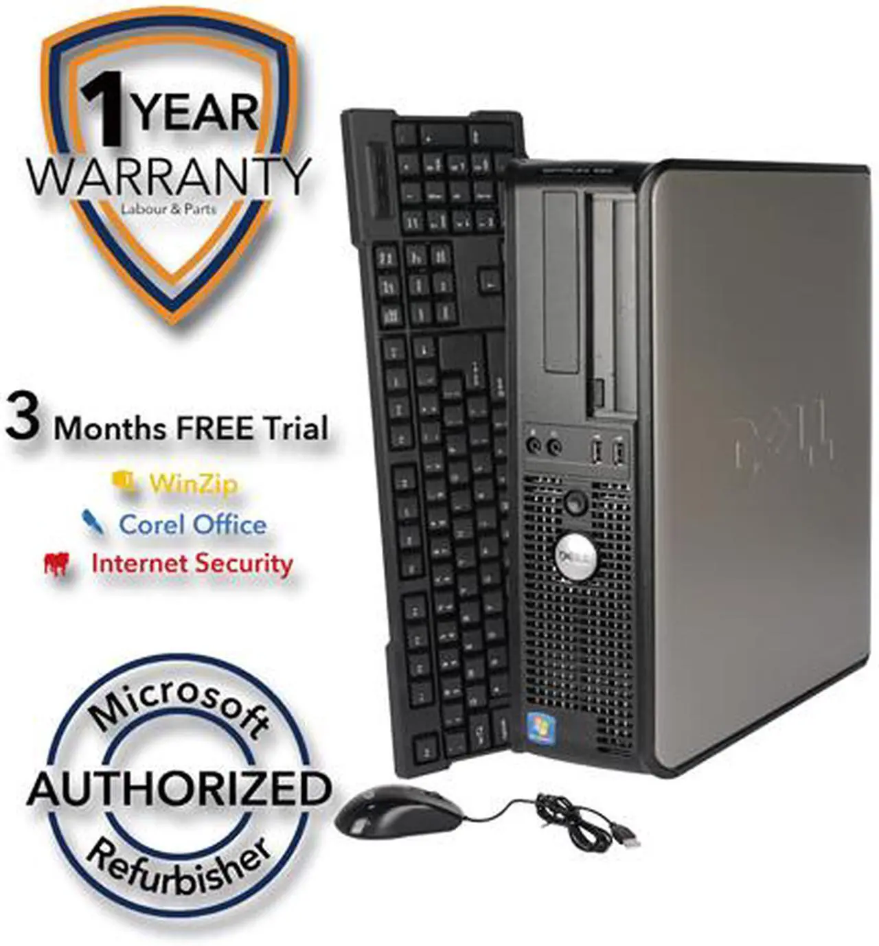 Refurbished: DELL Desktop Computer 760 Intel Core 2 Duo E6550 4GB DDR2 ...