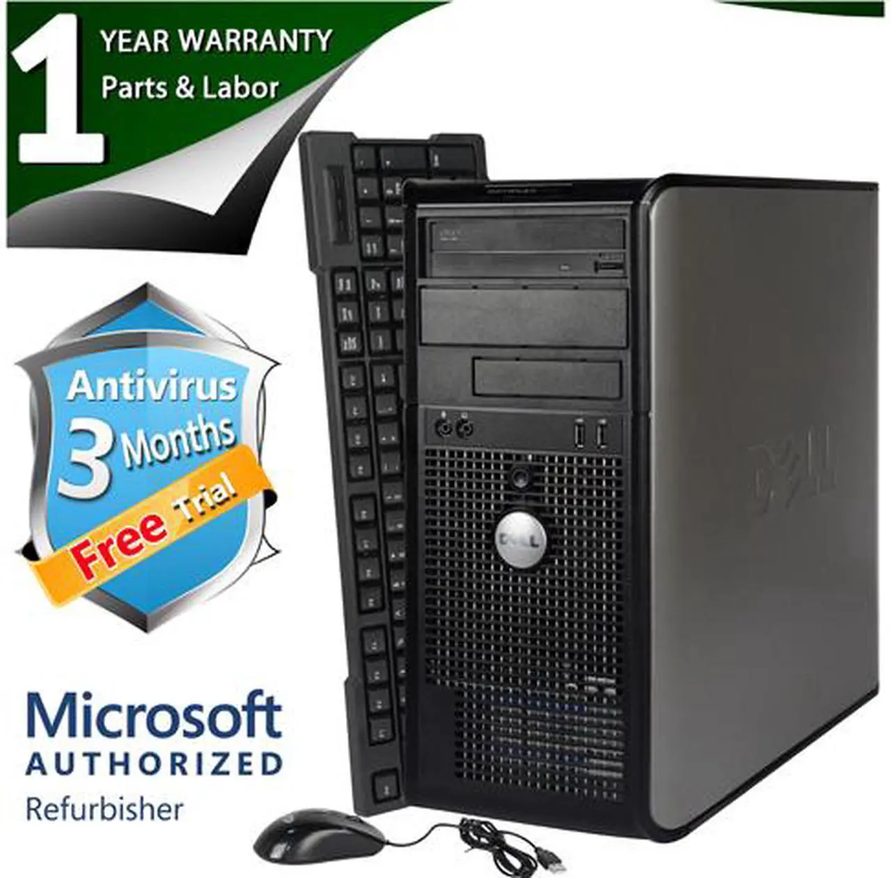 Refurbished: DELL Desktop Computer 745 Intel Core 2 Duo E6300 4GB DDR2 ...