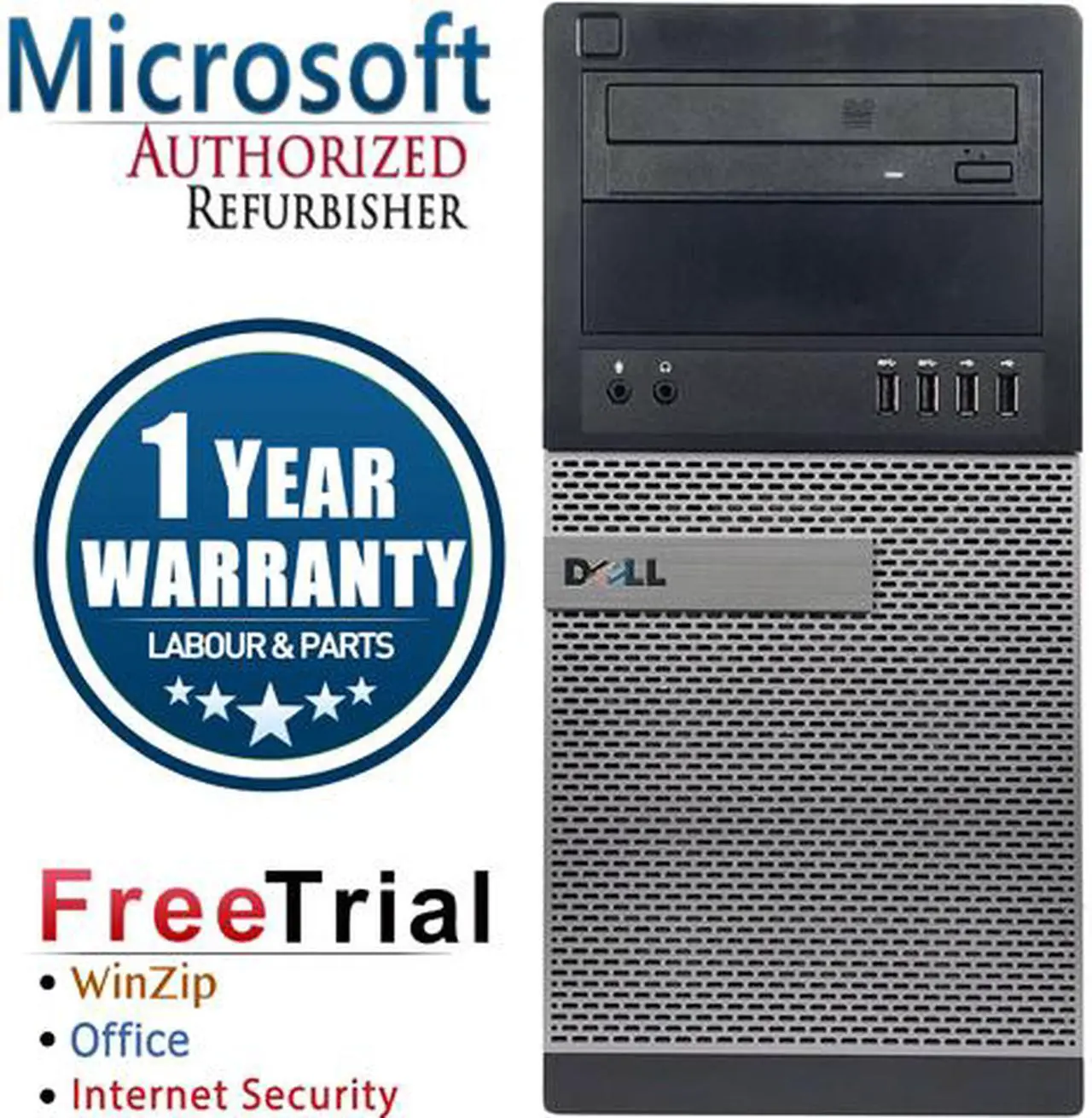 Refurbished: DELL Desktop Computer OptiPlex 9020-Tower Intel Core i5-4570 8GB DDR3 1TB HDD ...