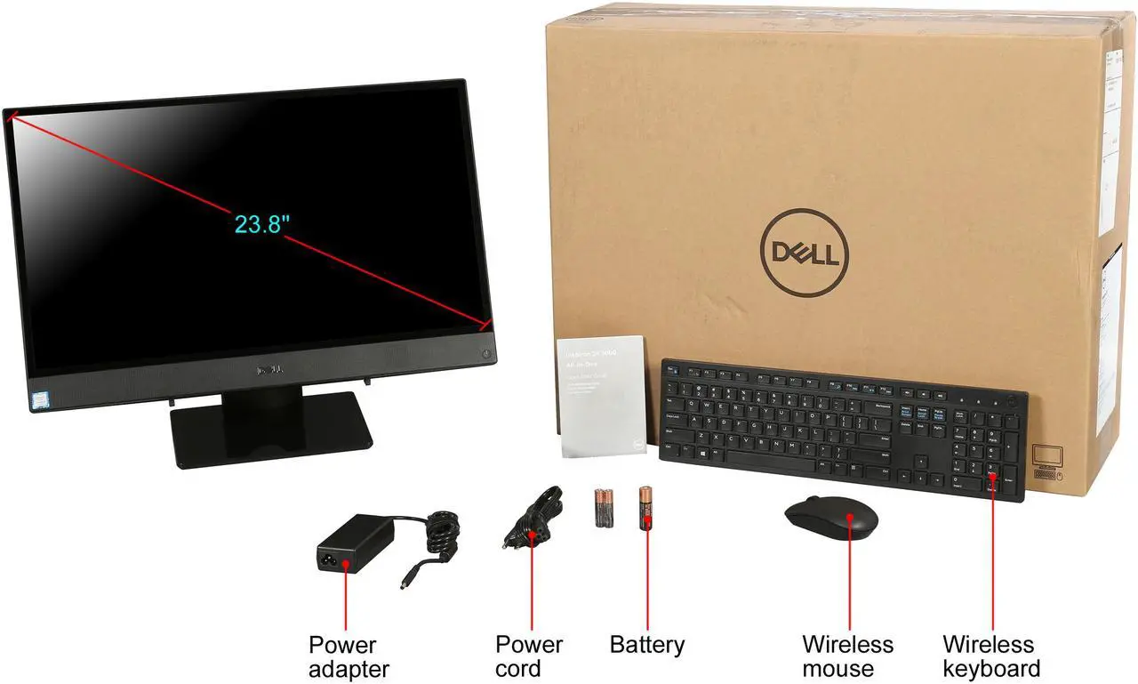 DELL All-in-One Computer Inspiron 3477 i3477-5852BLK Intel Core i5 ...