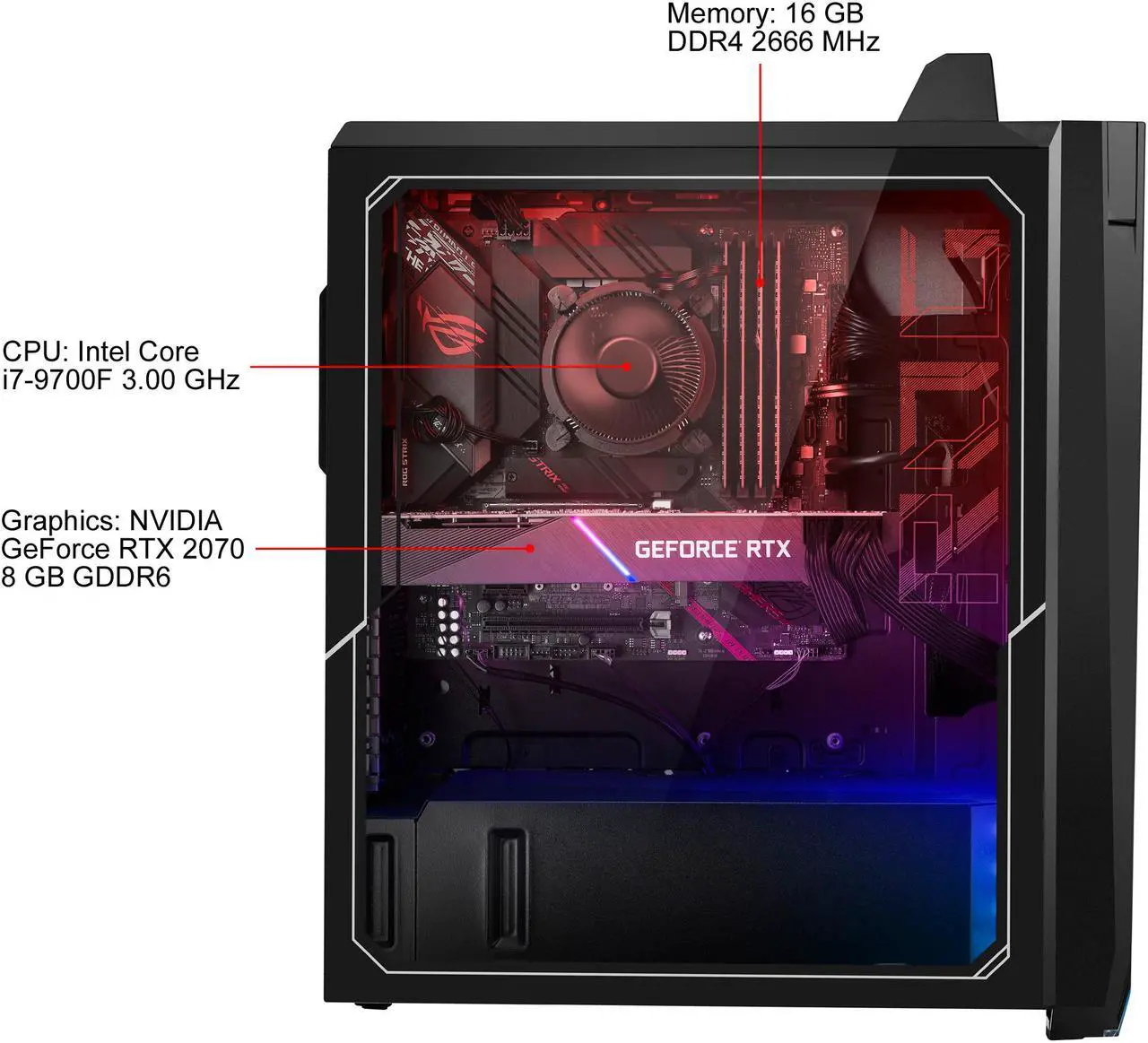 ROG Strix G15CS Gaming Desktop PC, Intel Core i7-9700F, GeForce RTX ...