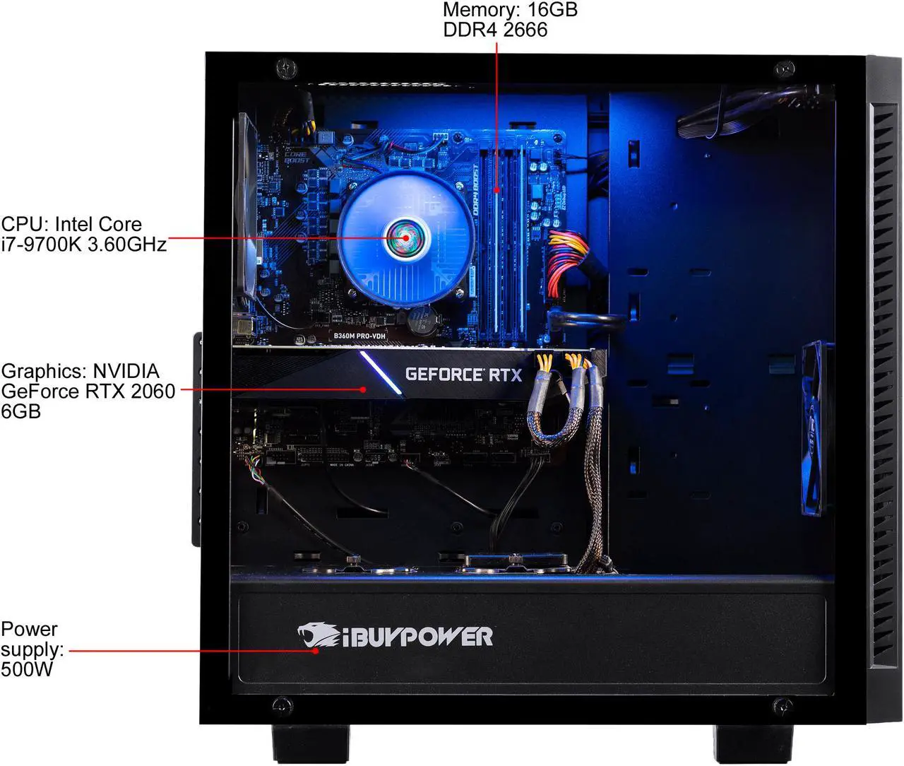 iBUYPOWER Gaming Desktop Slate2 064i Intel Core i7-9700K 16GB DDR4 2TB ...