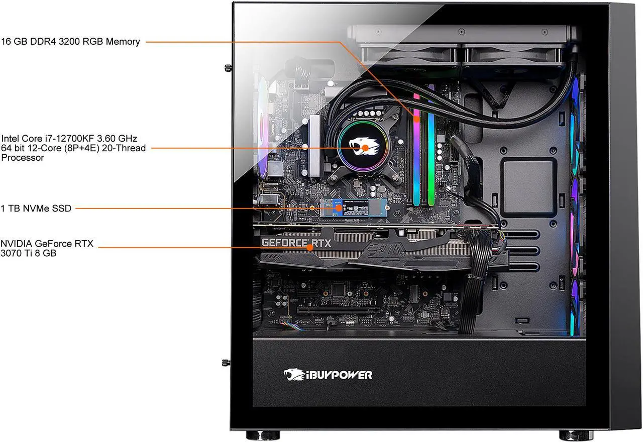 Open Box: iBUYPOWER Gaming Desktop SlateMono237i Intel Core i7-12700KF ...