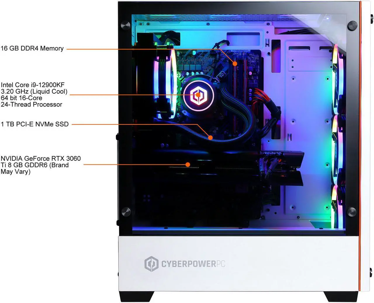 CyberpowerPC Gaming Desktop Gamer Supreme Liquid Cool SLC10680V7 Intel ...
