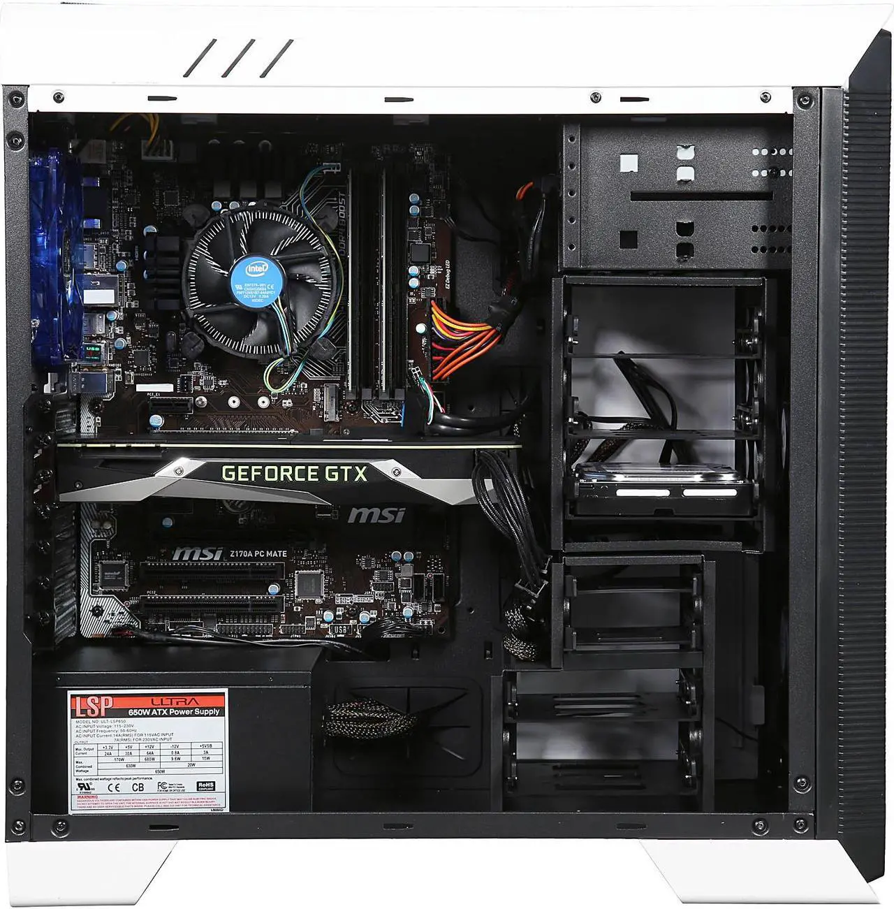 CybertronPC VR Ready Gaming Desktop PC Titanium-1080X (White with Blue ...