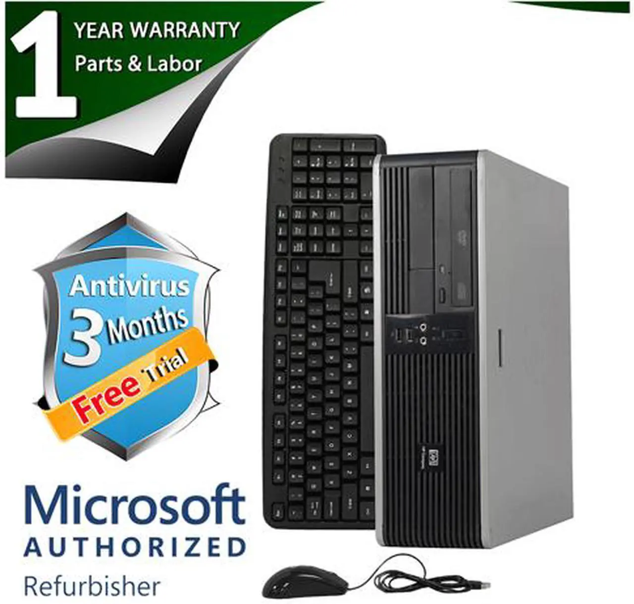 Refurbished: HP Desktop Computer DC5700 Intel Core 2 Duo E6400 2GB DDR2 ...