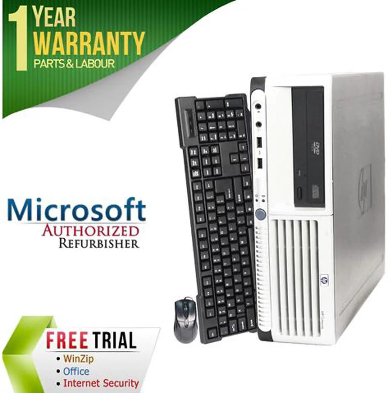 Refurbished: HP Desktop Computer DC7700 Intel Core 2 Duo E6300 2GB DDR2 ...
