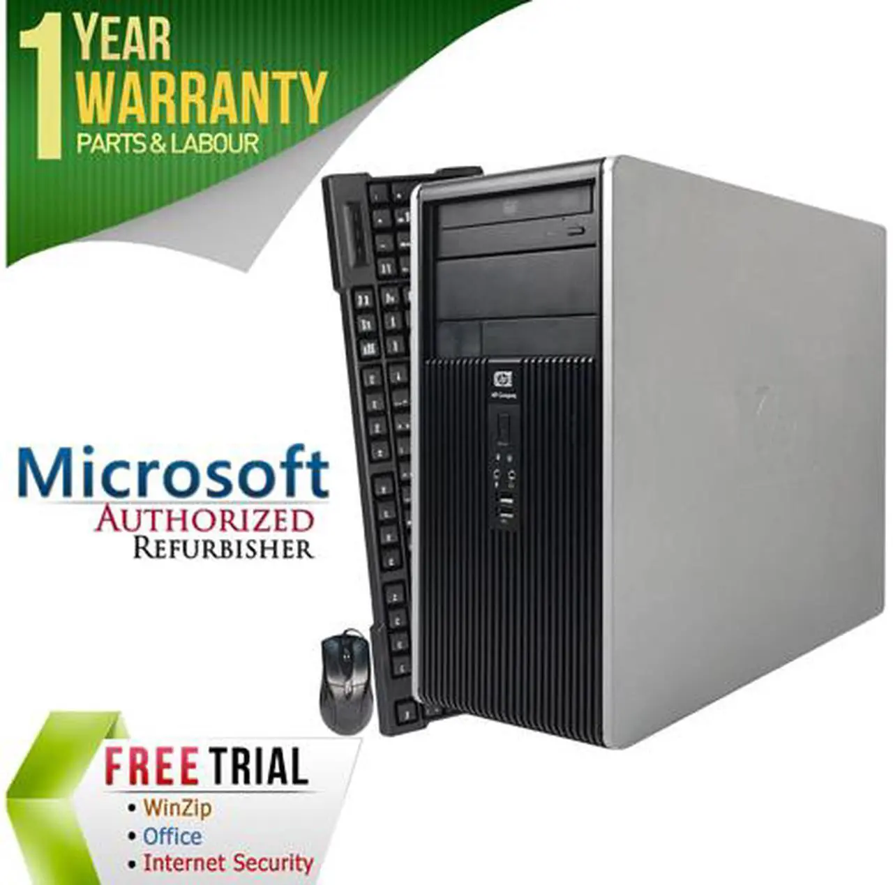 Refurbished: Refurbished HP Compaq DC5800 Tower Intel Core 2 DuoE8400 3 ...