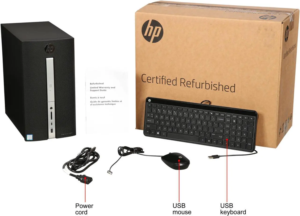 Refurbished: HP Desktop Computer Pavilion 570-P017C Intel Core i5-7400 ...