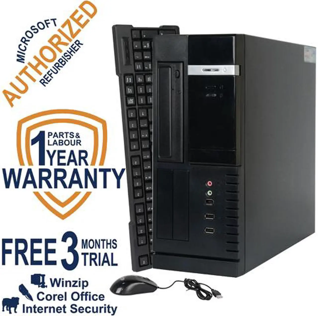 Refurbished: DakTech Desktop Computer DTDY7 Intel Core 2 Duo E8400 2GB ...