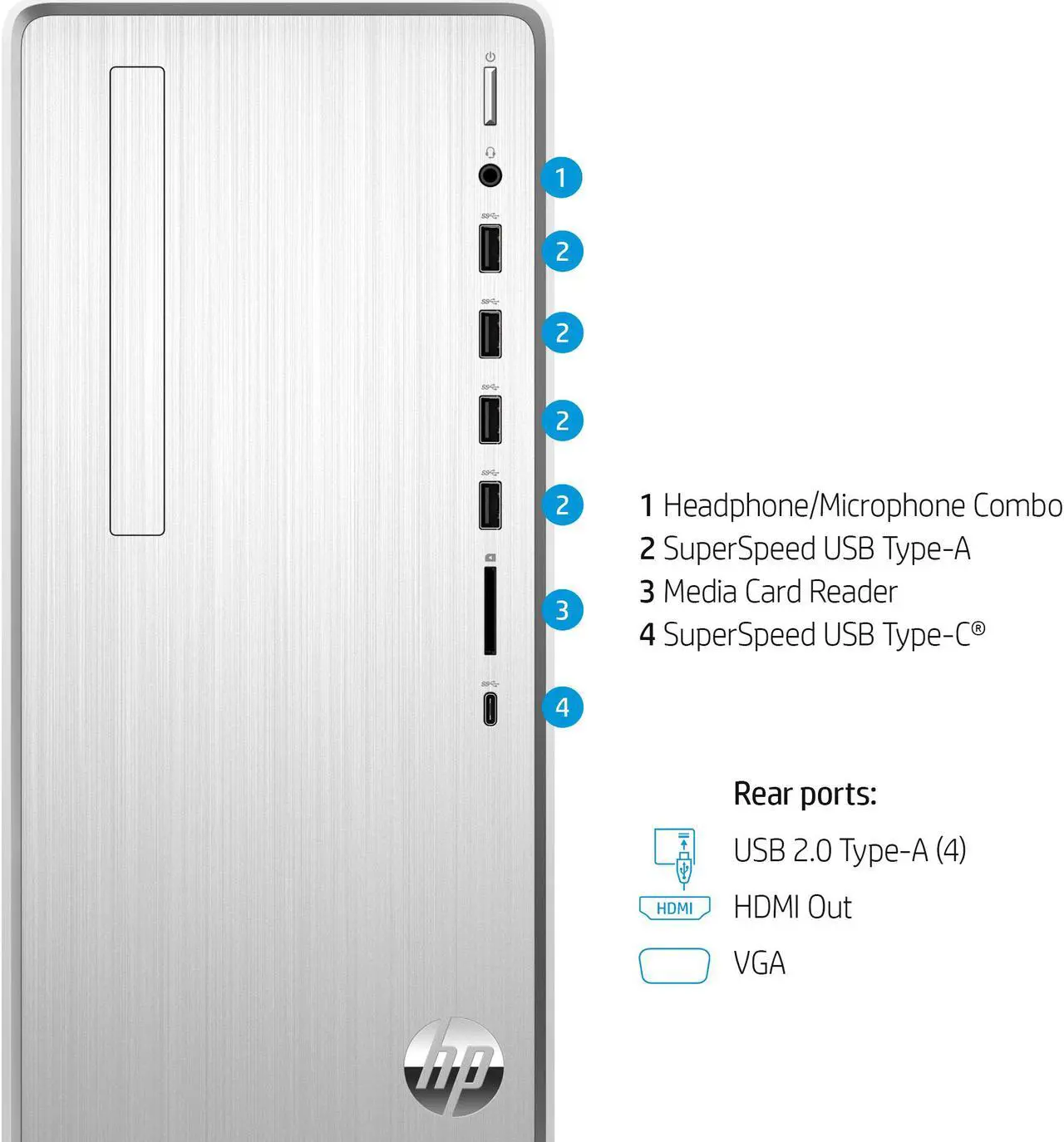 Refurbished: HP Desktop Computer Pavilion TP01-2137C Ryzen 5 5000 Series 5600G (3.90GHz) 12GB ...