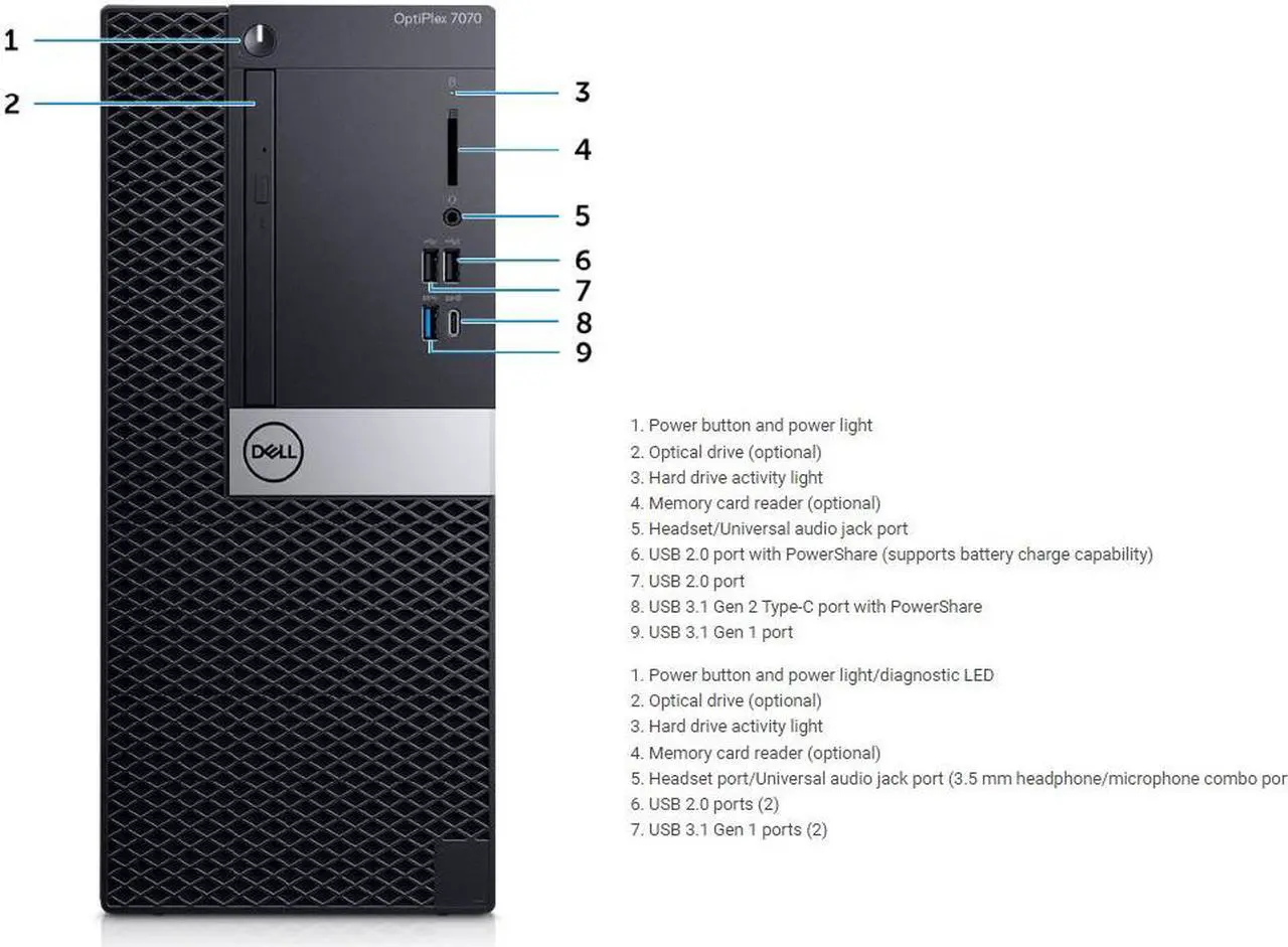 Refurbished: DELL Optiplex 3070 Desktop MiniTower Intel Core i5-9500 3. ...