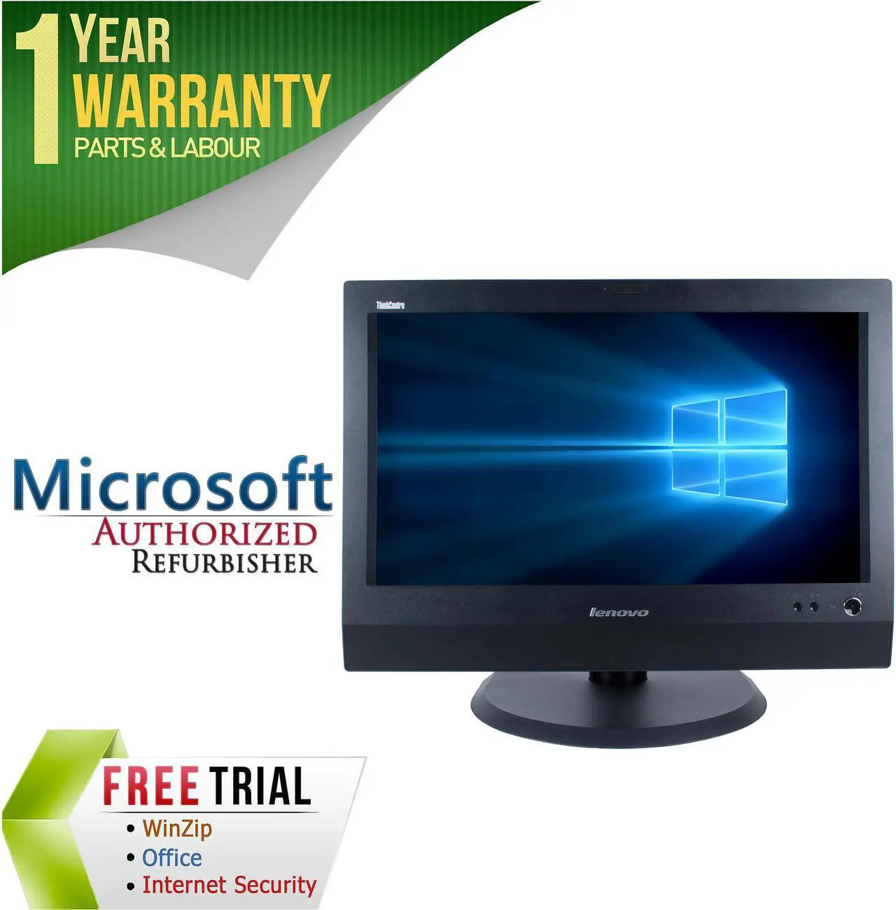 Refurbished: Lenovo ThinkCentre M71z All-In-One PC, 20" LCD, Intel Core ...