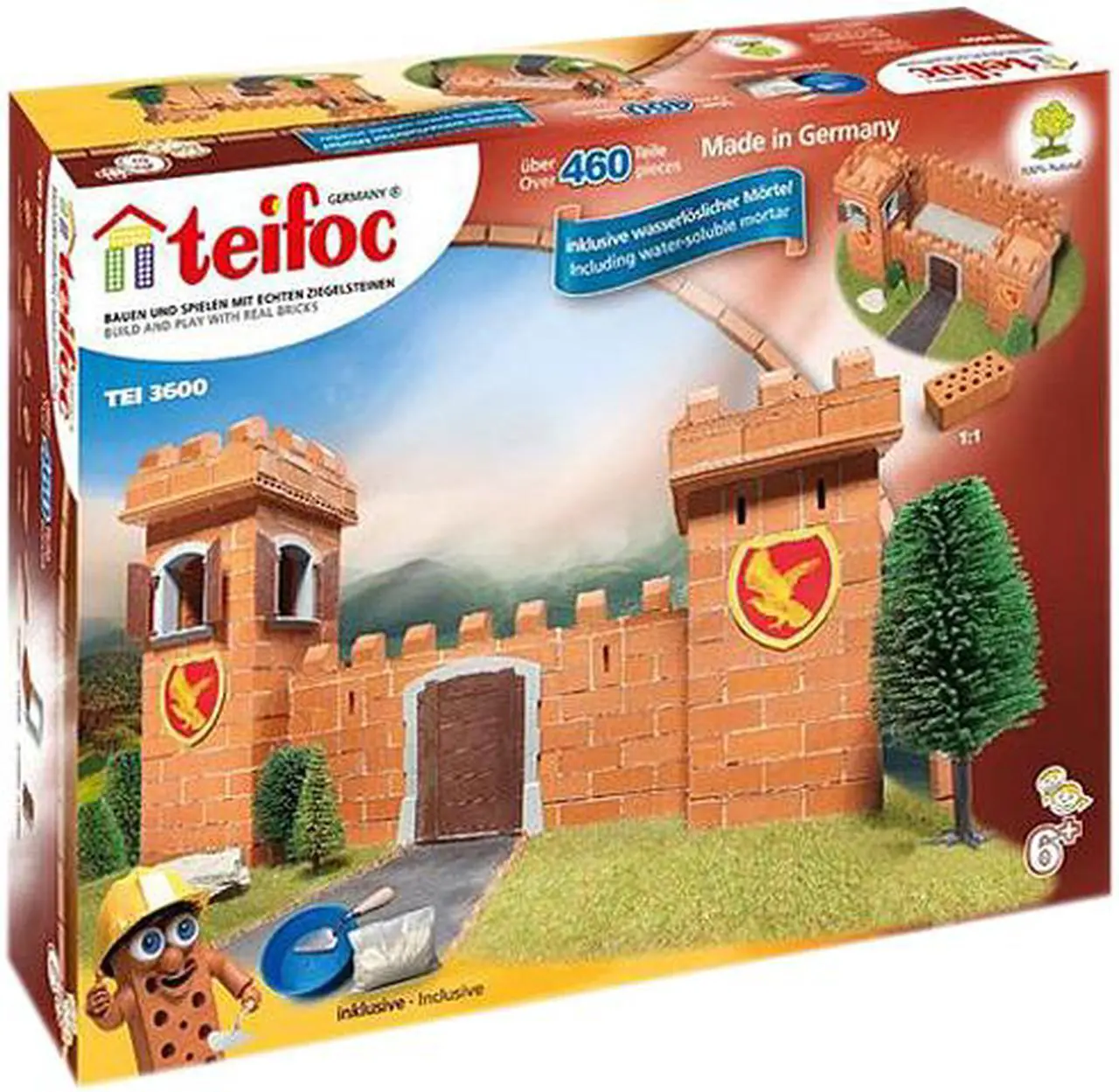 Teifoc 55 Barn Construction Set Real Brick & Mortar Building Toy ...