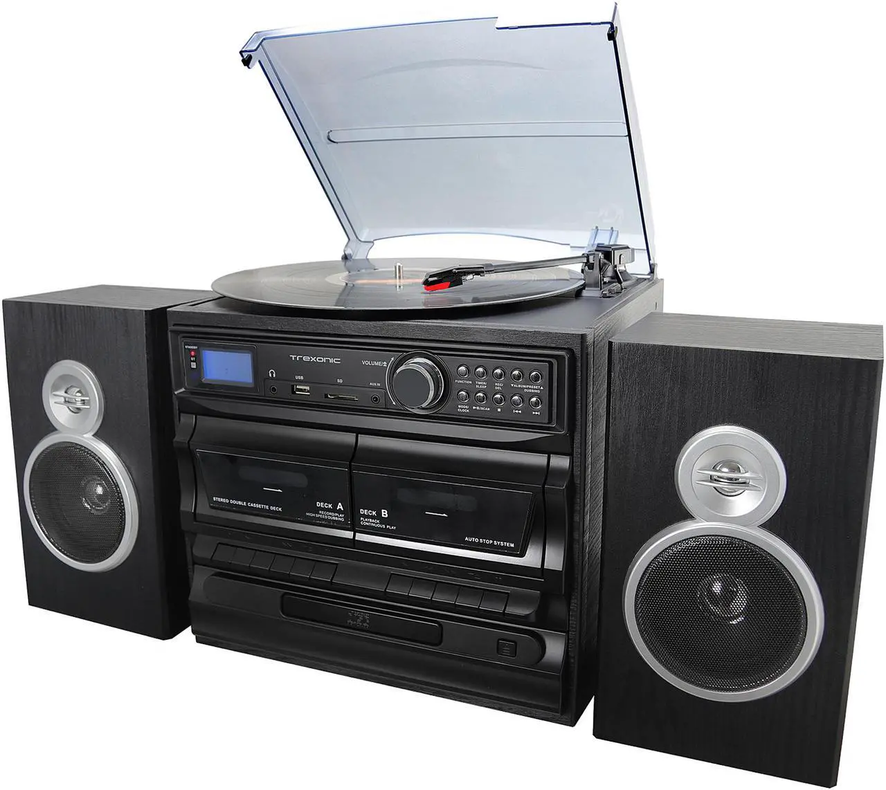 Trexonic TRX-811BS 3-Speed Turntable With CD Player, Dual Cassette Player - Newegg.com