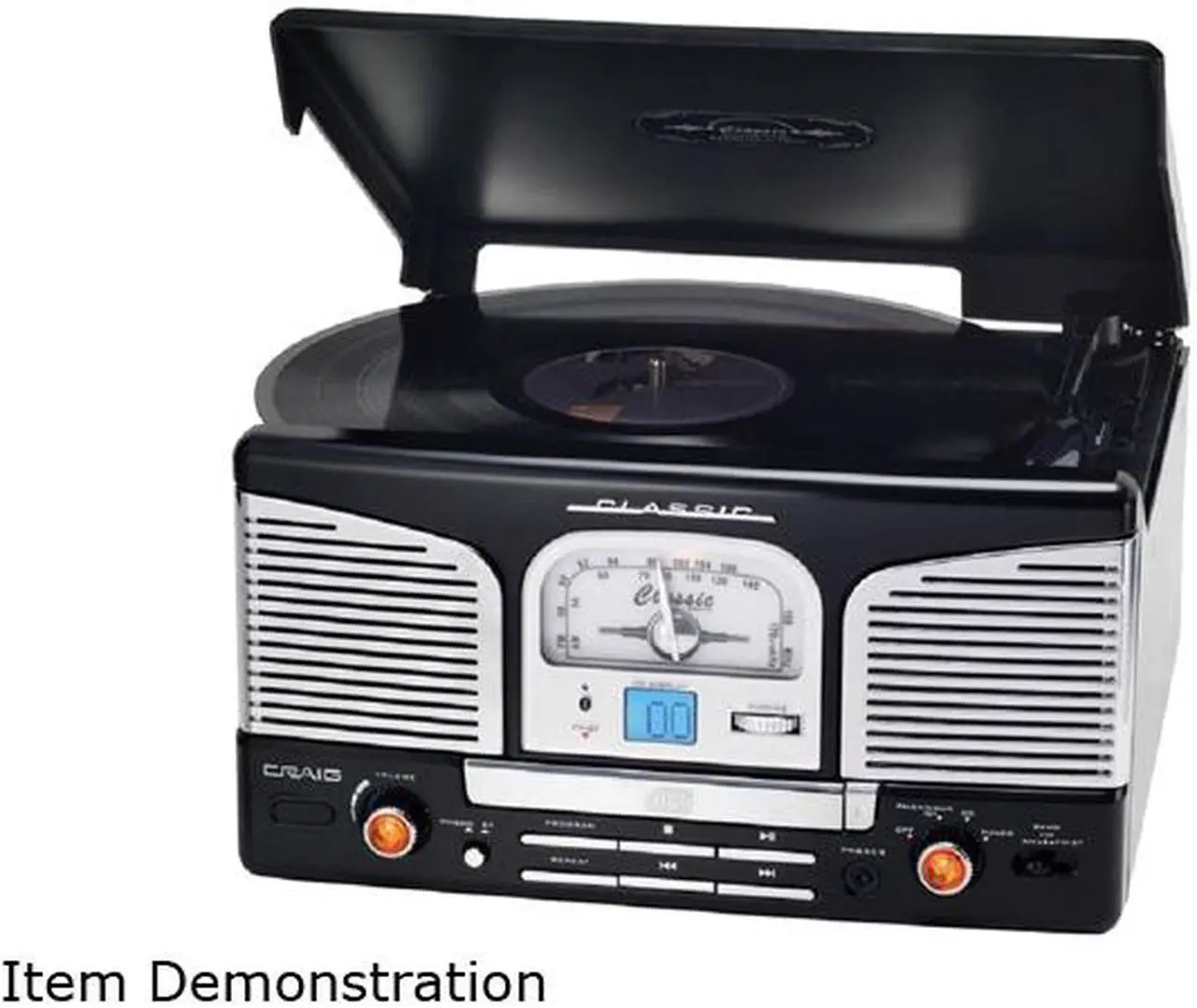 Craig Electronics CD686 Turntable System with CD, Radio, and Bluetooth ...