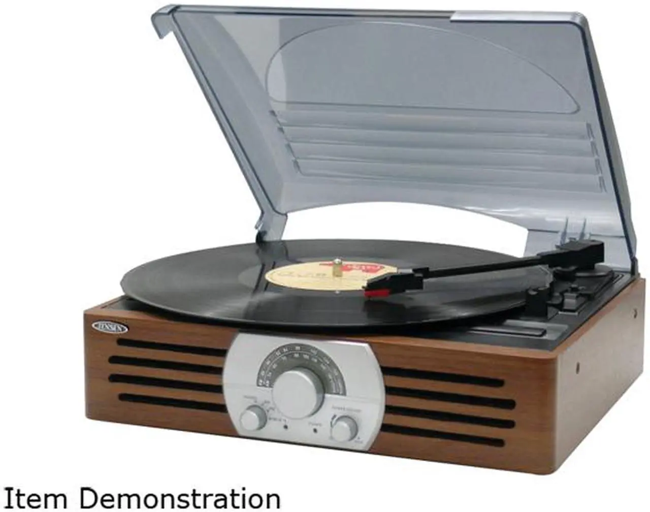 Jensen 3 Speed Stereo Turntable & Am/fm Stereo Radio JTA222P - Newegg.com