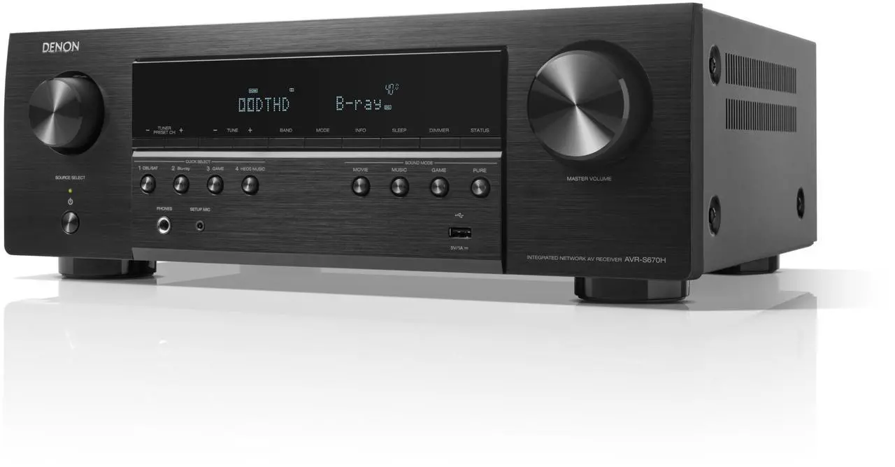 Denon AVR-S670H 5.2 Ch. 75W 8K AV Receiver with HEOS® Built-in (Black ...