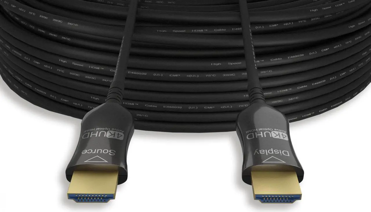 Nippon Labs 35ft. Hybrid Active Optical Fiber HDMI Plenum Rated Cable ...