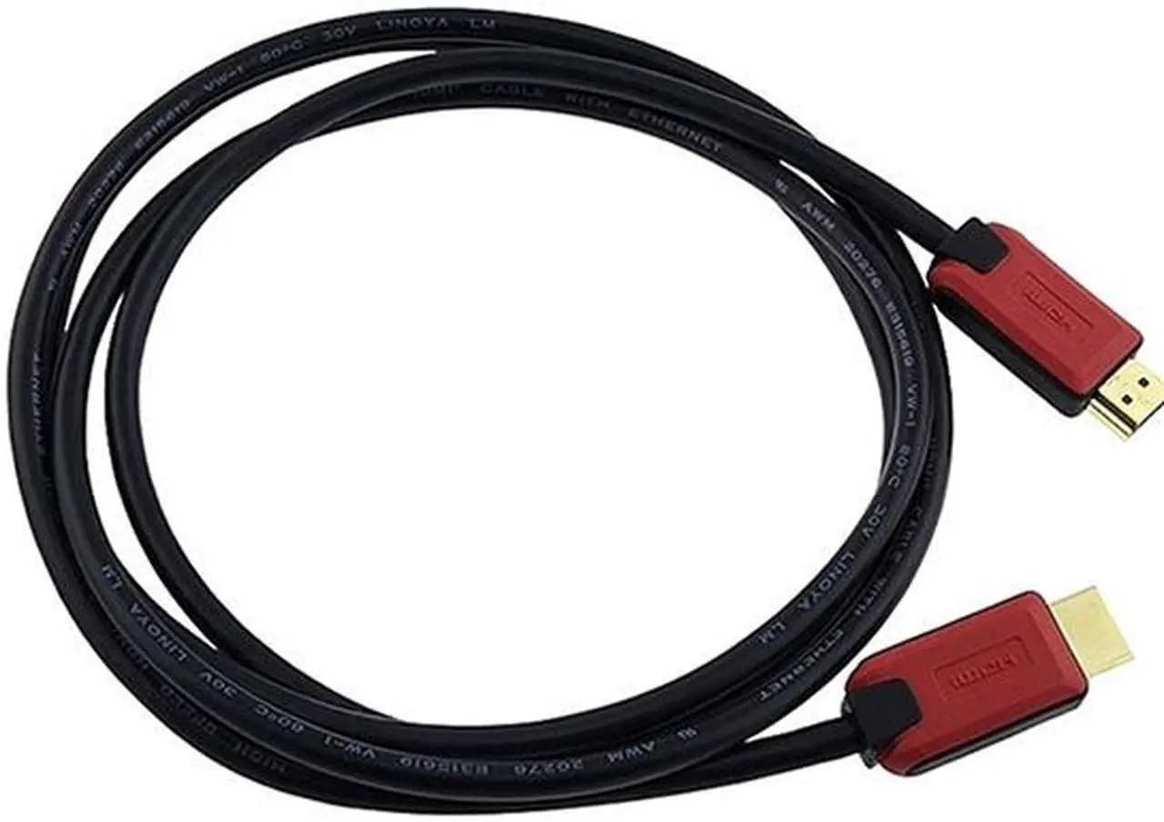 Insten 1668053 6 ft. High Speed Black & Red HDMI Cable with Ethernet M ...