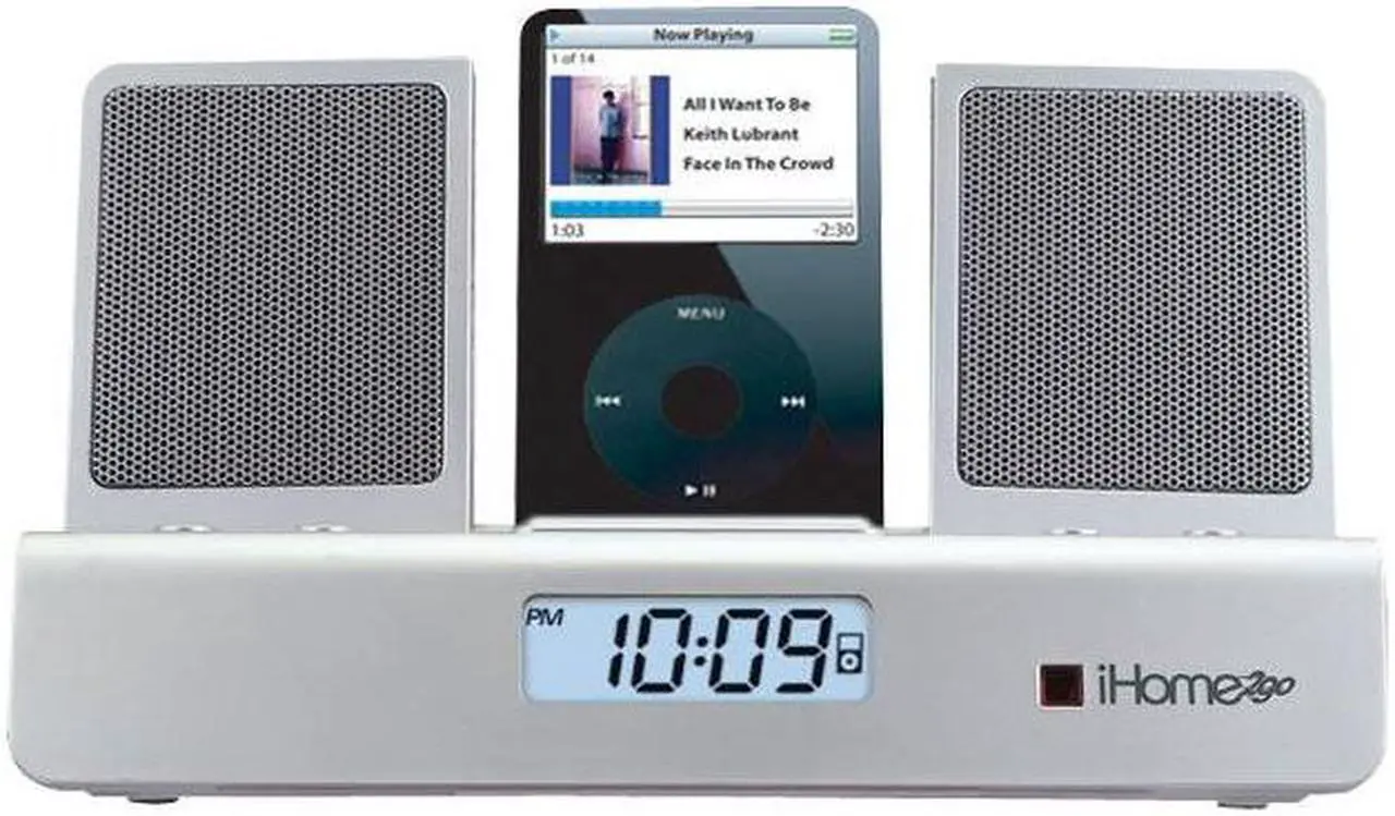 iHome Portable Travel Alarm Clock for Apple iPod & Shuffle with Remote ...