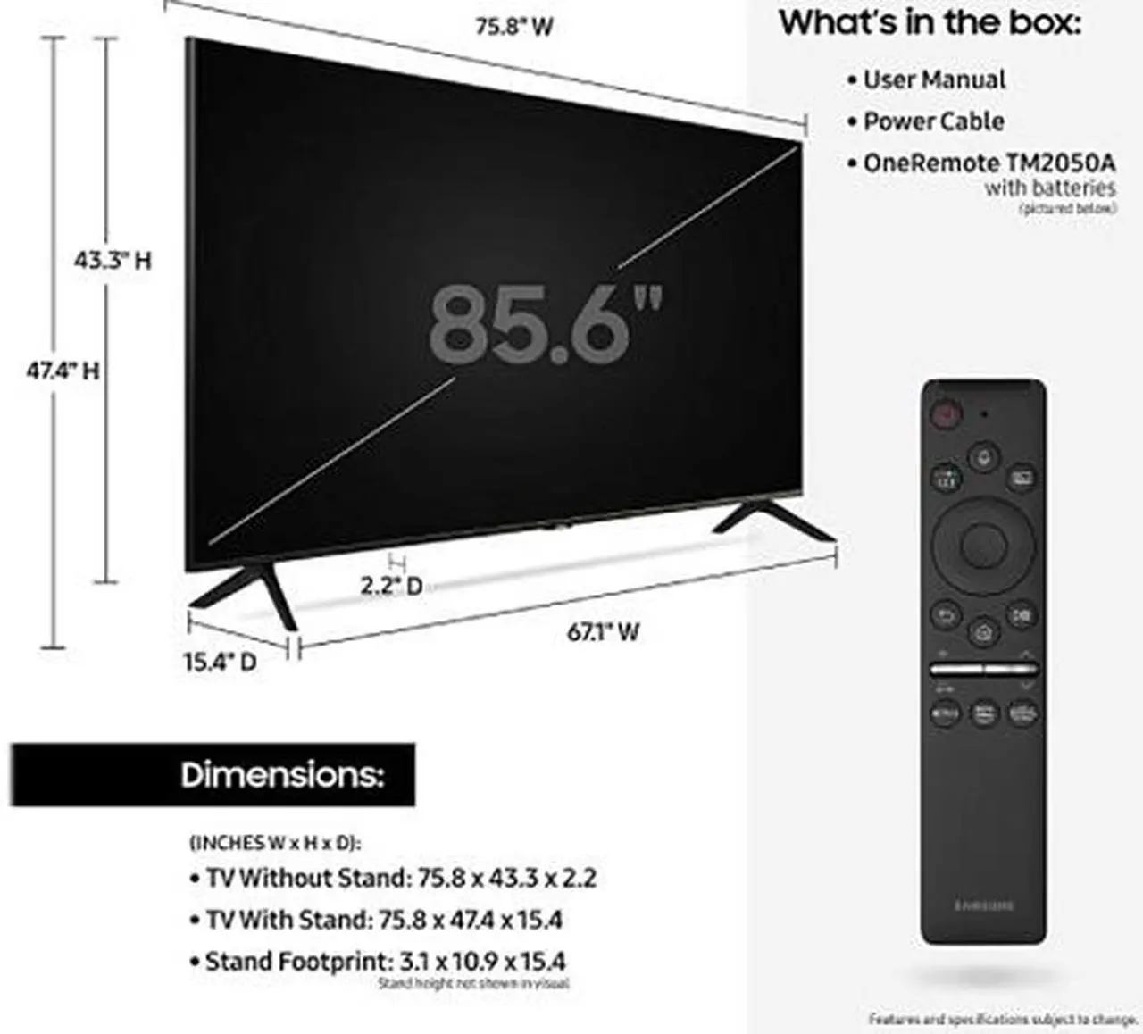 Samsung 86" Class TU9010 Crystal UHD 4K Smart TV (2021) - Newegg.com