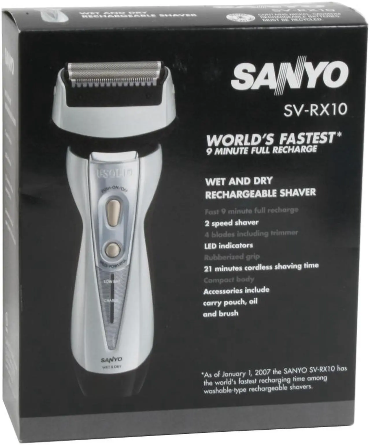 SANYO SV-RX10 Men's Wet / Dry Fastest Rechargeable Shaver - Newegg.com
