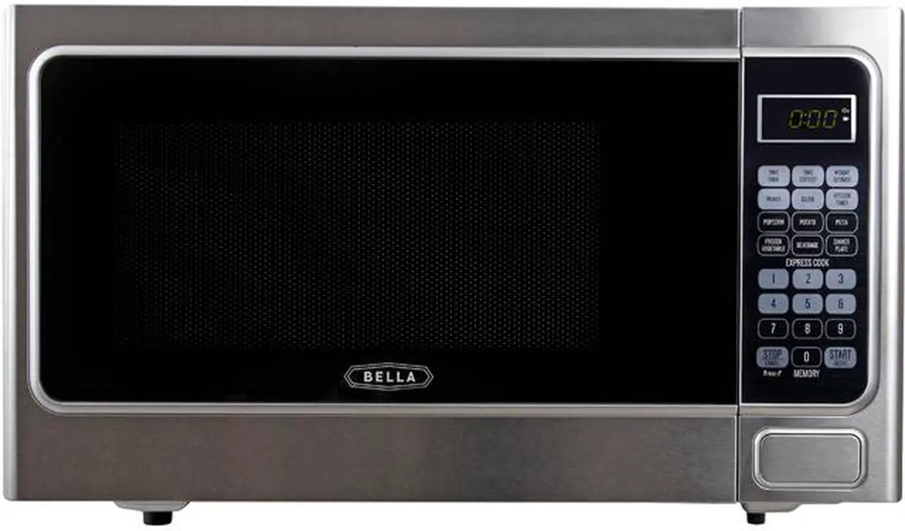 Bella 1.1 Cu. Ft 1000-Watt Family Sized Microwave Oven, Stainless Steel ...