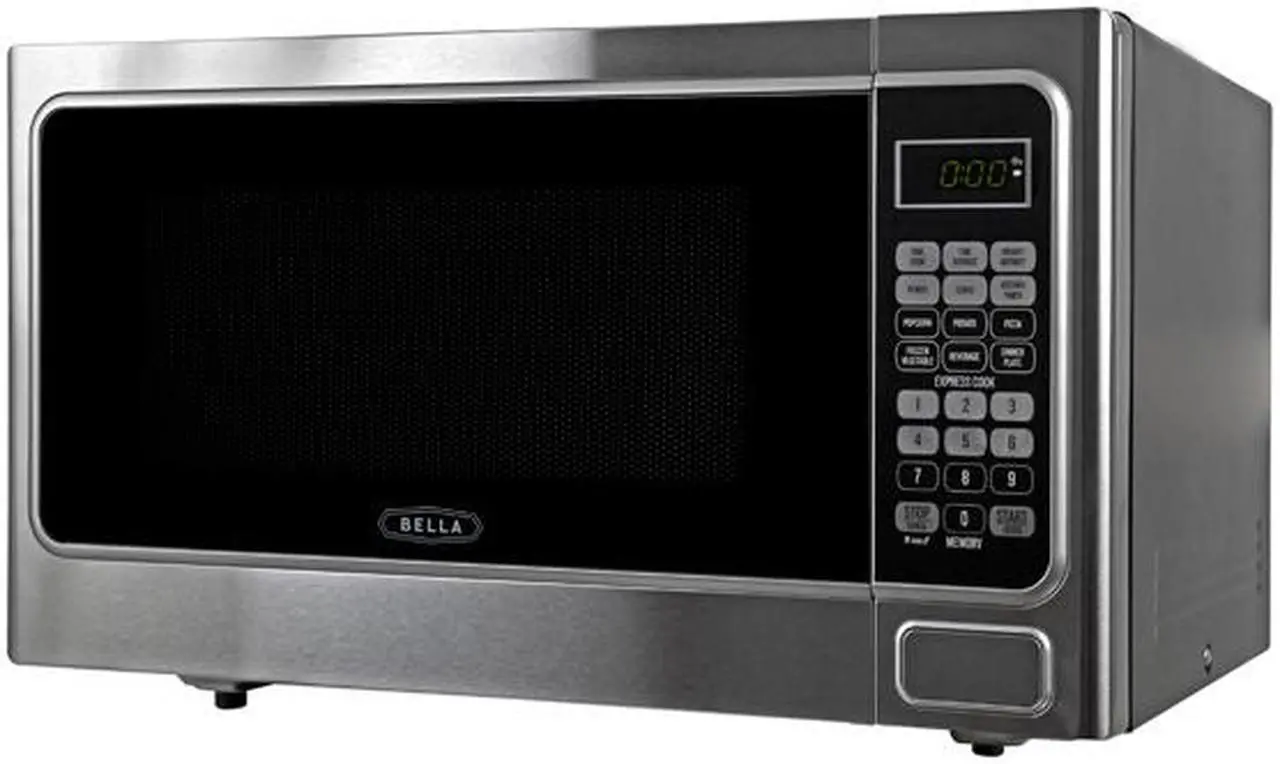Bella 1.1 Cu. Ft 1000-Watt Family Sized Microwave Oven, Stainless Steel ...