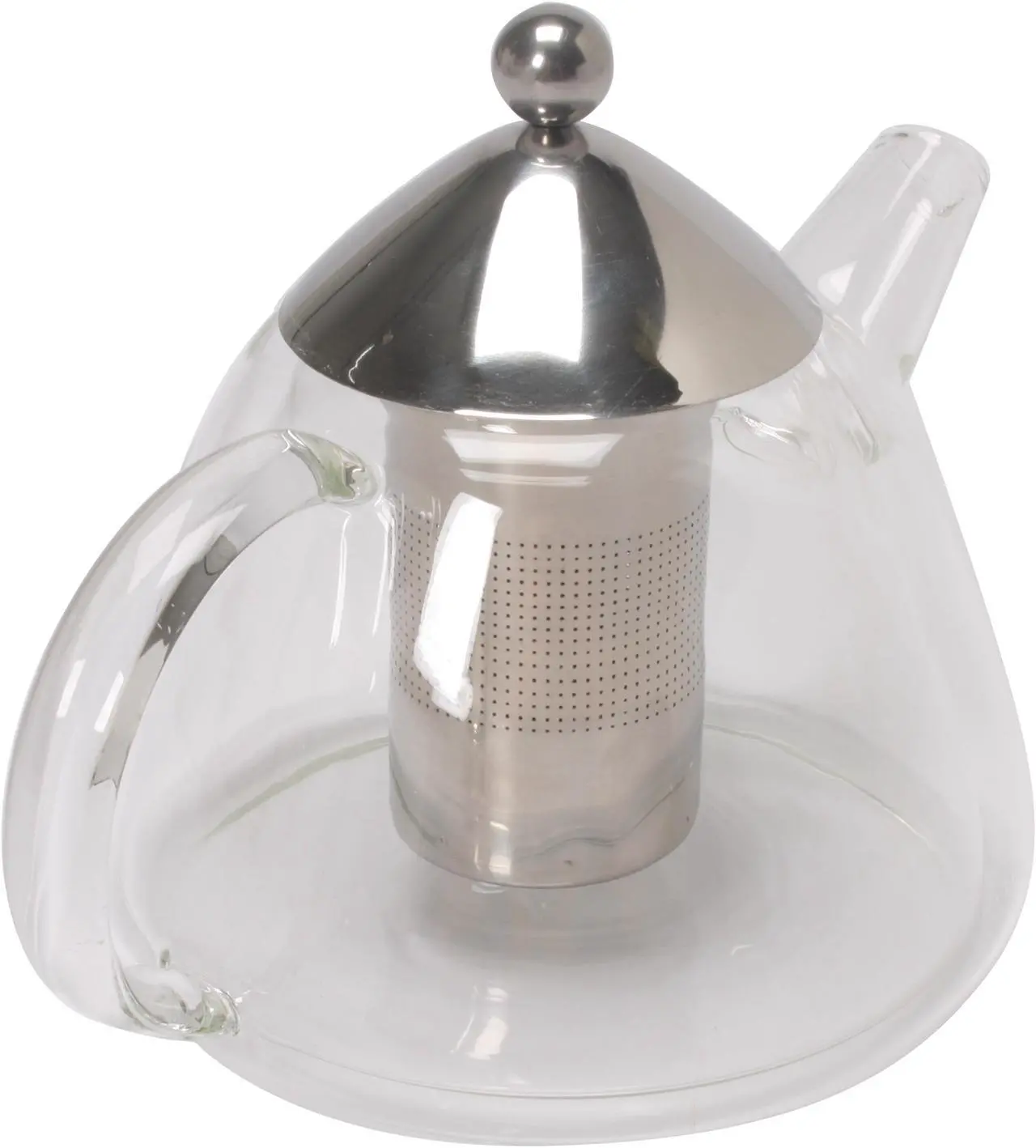 BONJOUR 53845 Insulated Tear Drop Glass Teapot wht Shut Off Infuser ...