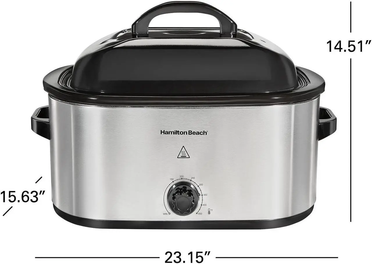 Hamilton Beach Electric Roaster Oven 22 Quarts, Stainless Steel (Model ...