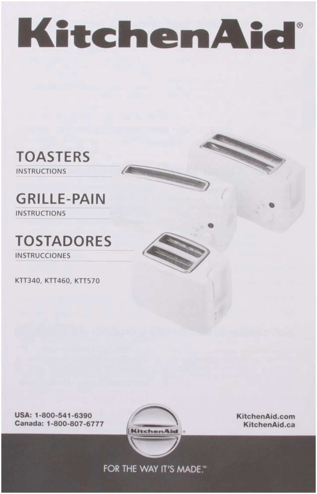 KitchenAid KTT340OB Onyx Black 2-Slice Polycarbonate Toaster - Newegg.com