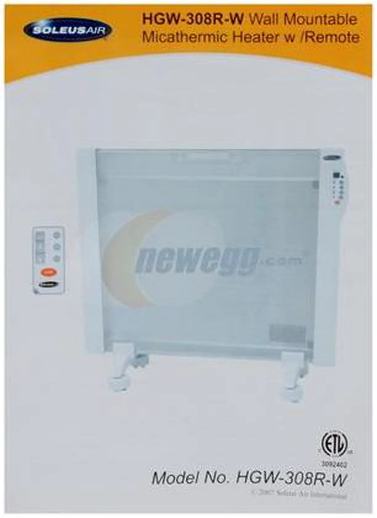 Soleus Air HGW-308R-W Wall Mounted Micathermic Heater with Remote ...