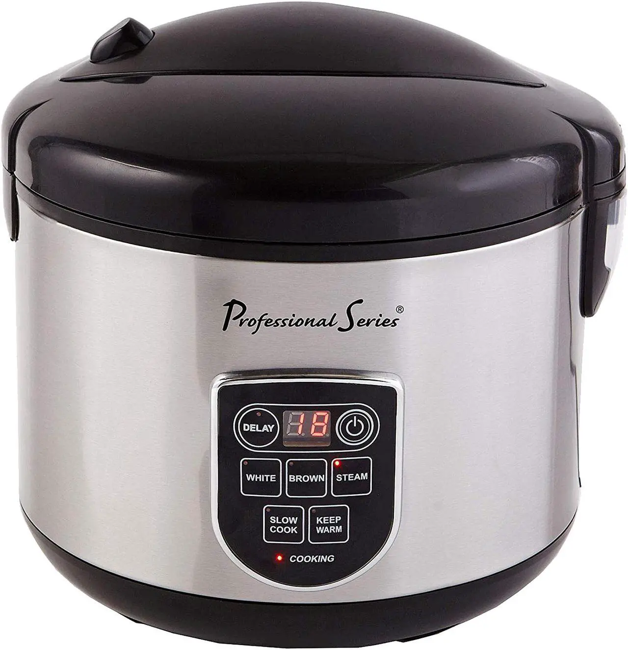 Continental Electric 20 Cup Digital Rice Cooker, Stainless Steel ...