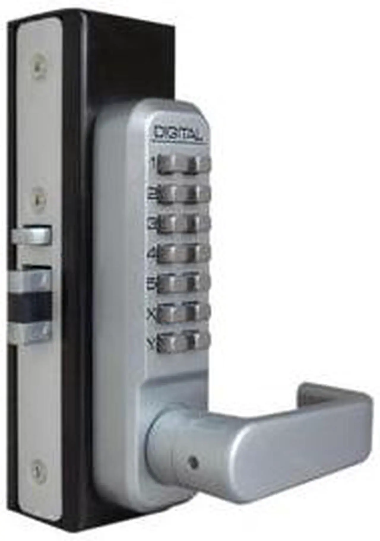 Lockey 2985-SN Mechanical Keyless Narrow Stile Lever Handle Lock With ...