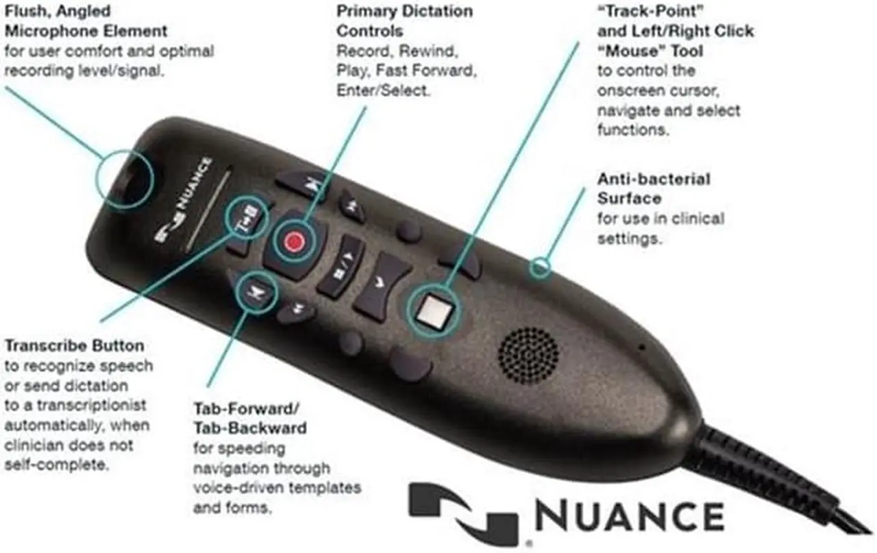 Nuance Communications - 0POWM3N3-E - Nuance PowerMic III Microphone ...