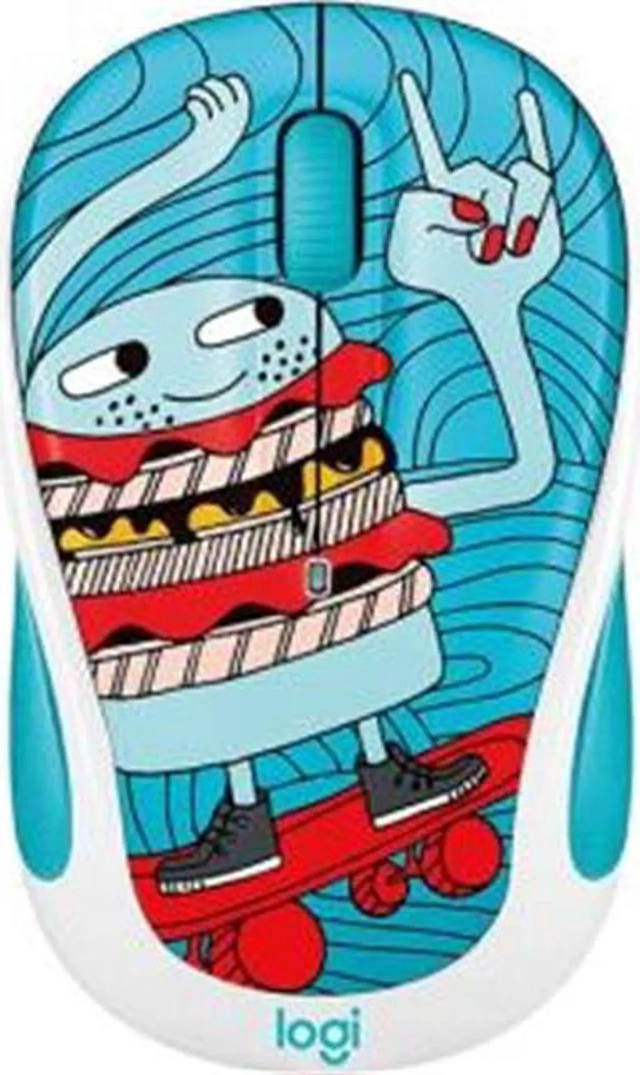 Logitech Doodle 910-005028 Skateburger RF Wireless Optical Mouse ...