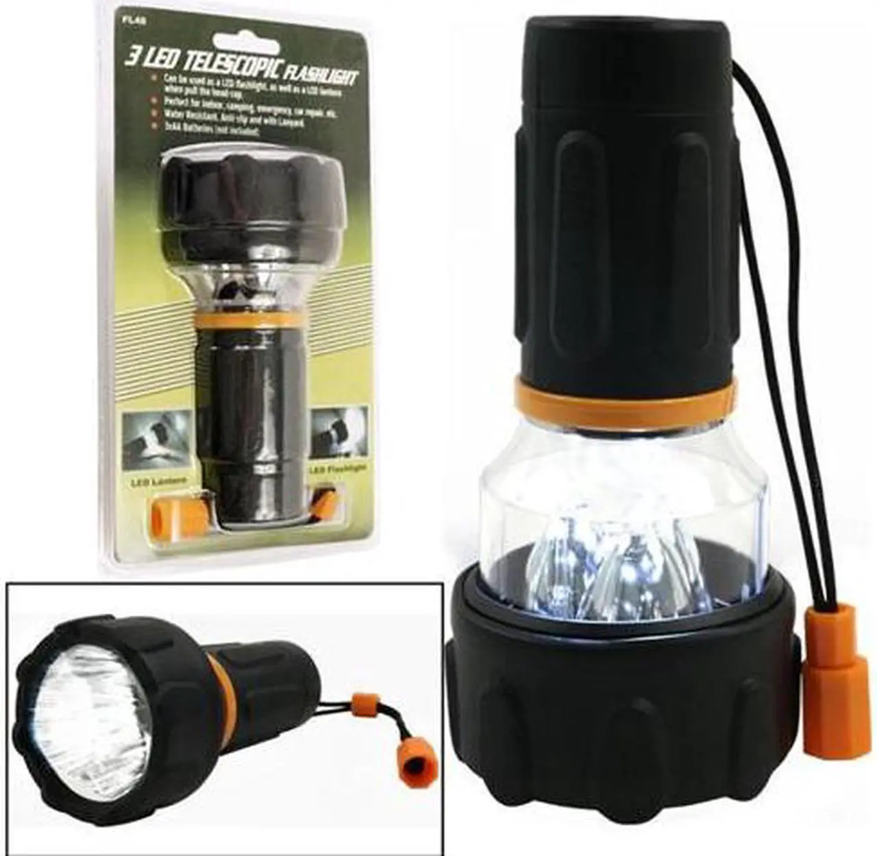 3 LED Flashlight / Lantern Combo - Happy Camper - Newegg.com