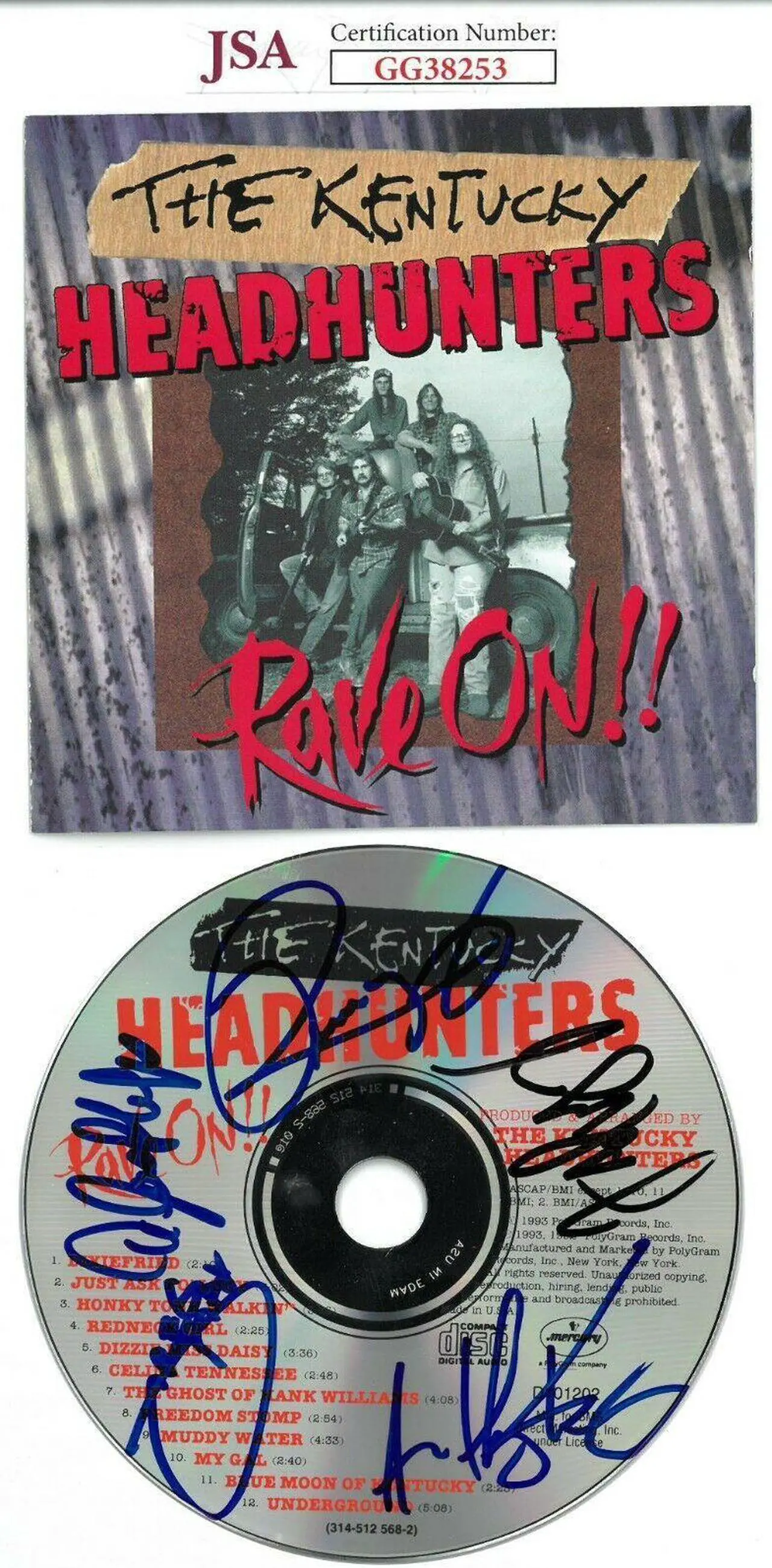 The Kentucky Headhunters signed Rave On!! Album CD with Cover 5 sigs ...