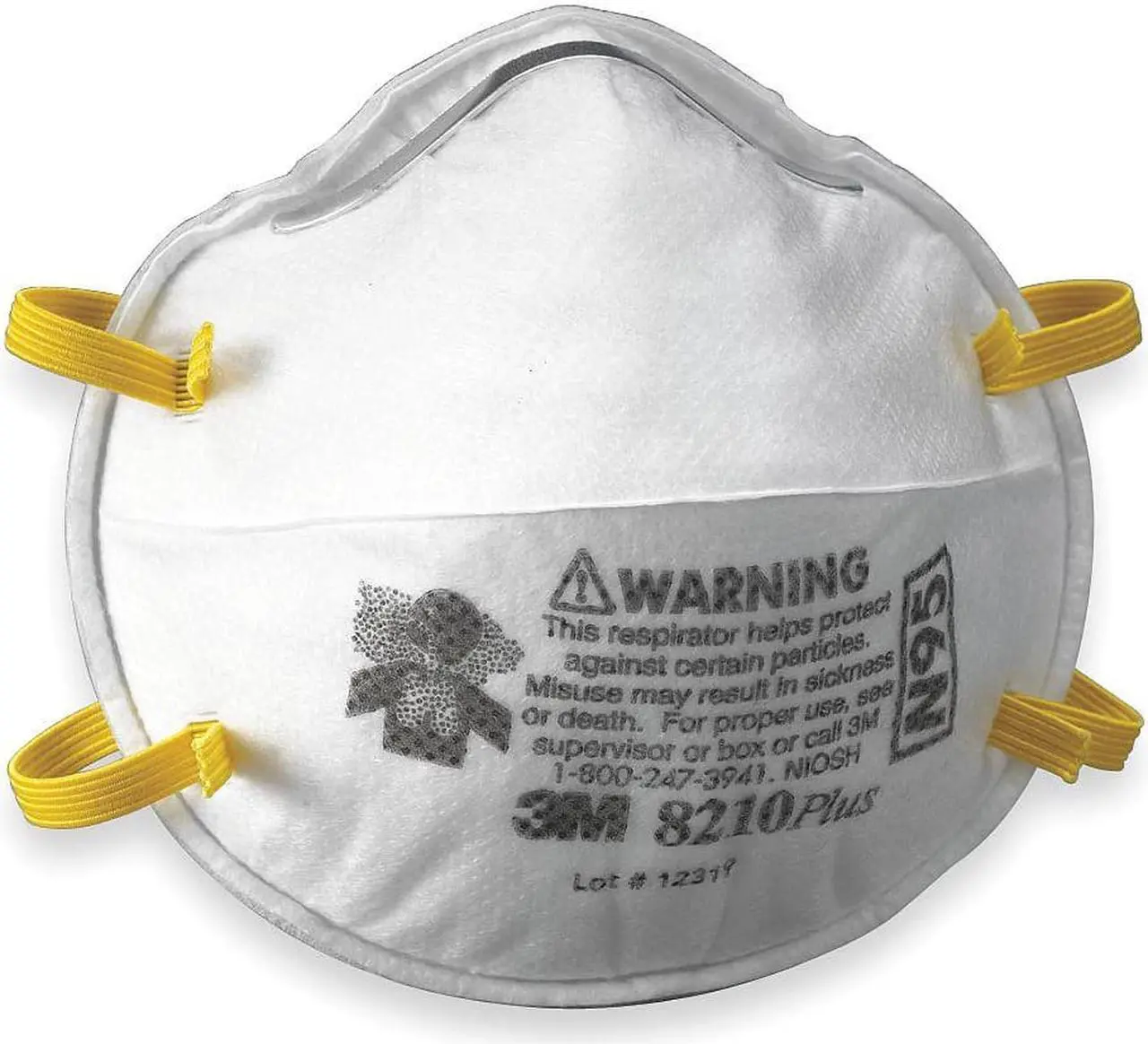 3m N95 Disposable Respirator, Molded, White, Mask Size: Universal, 20PK ...