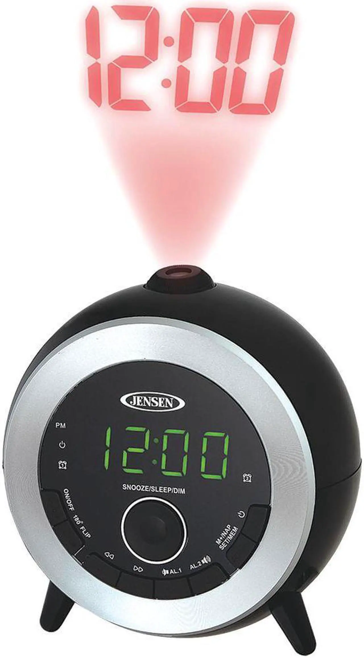 JENSEN JCR-225 Dual Alarm Projection Clock Radio - Newegg.com