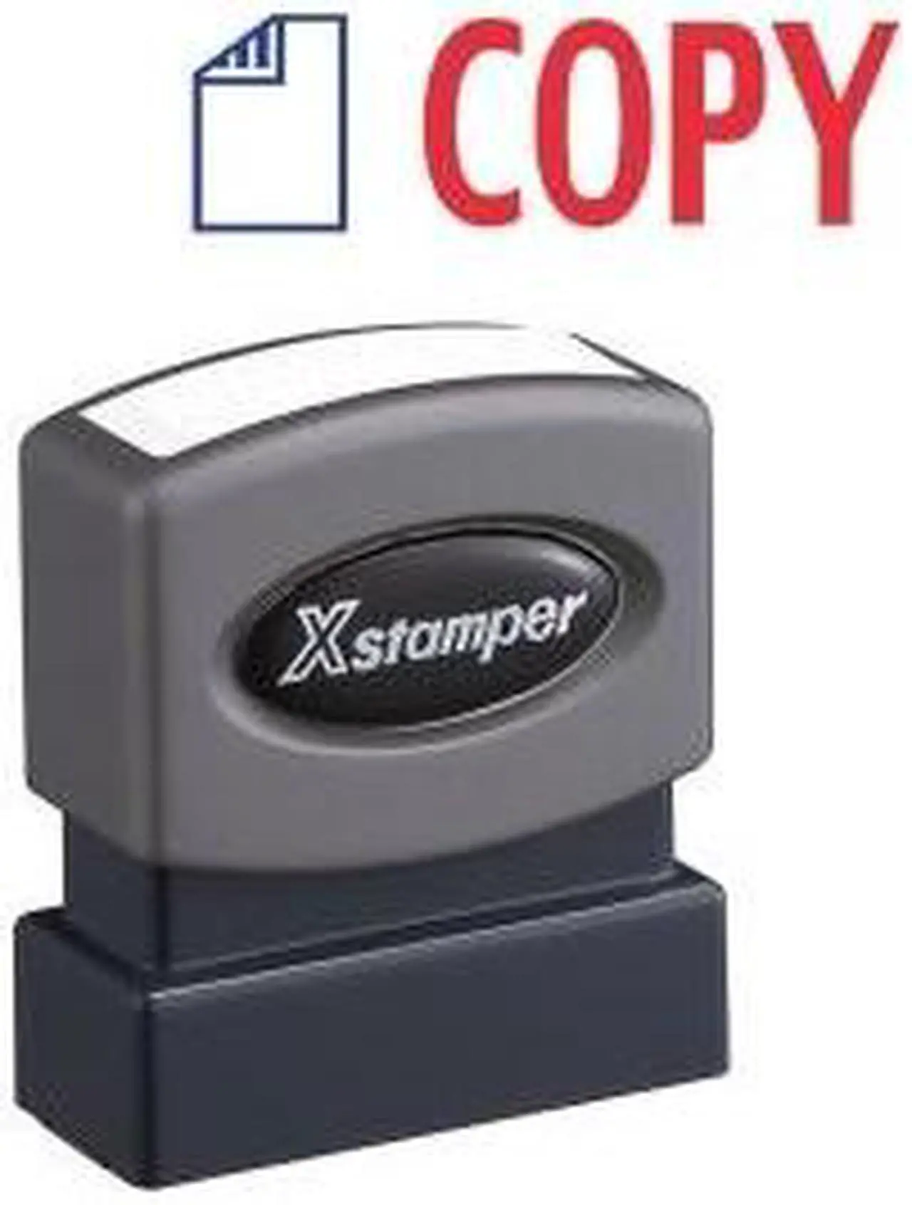 Xstamper 2022 Two-Color Title Stamp, COPY, Blue/Red - Newegg.com