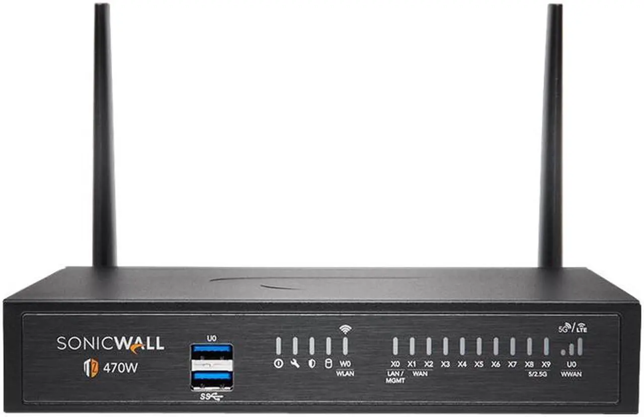 SonicWall TZ470W Wireless Firewall (Gen 7) w/ Secure Upgrade Plus (2 ...