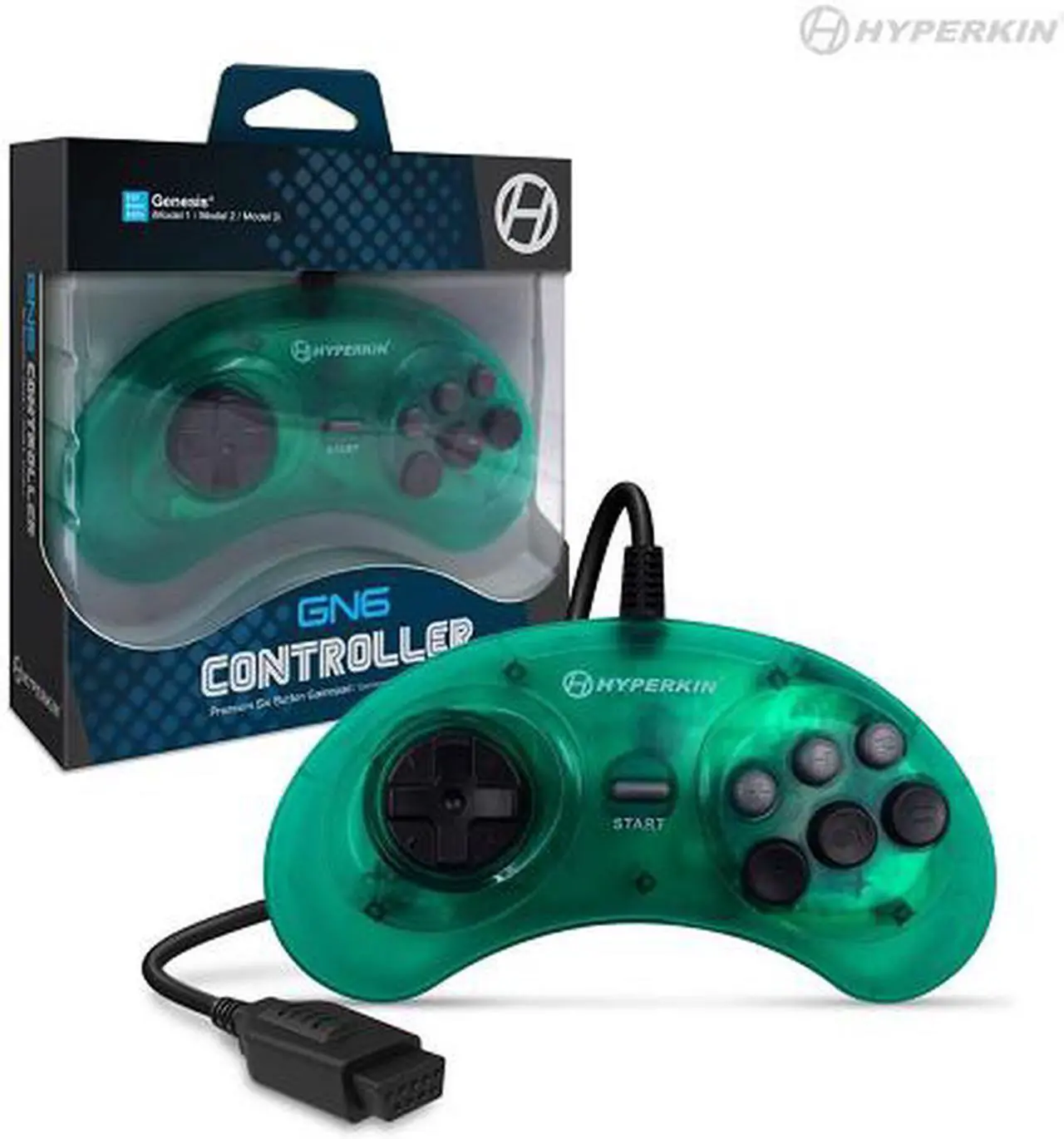 Hyperkin M07016-MG "GN6" Premium Controller For Genesis® (Mermaid Green) - Newegg.com