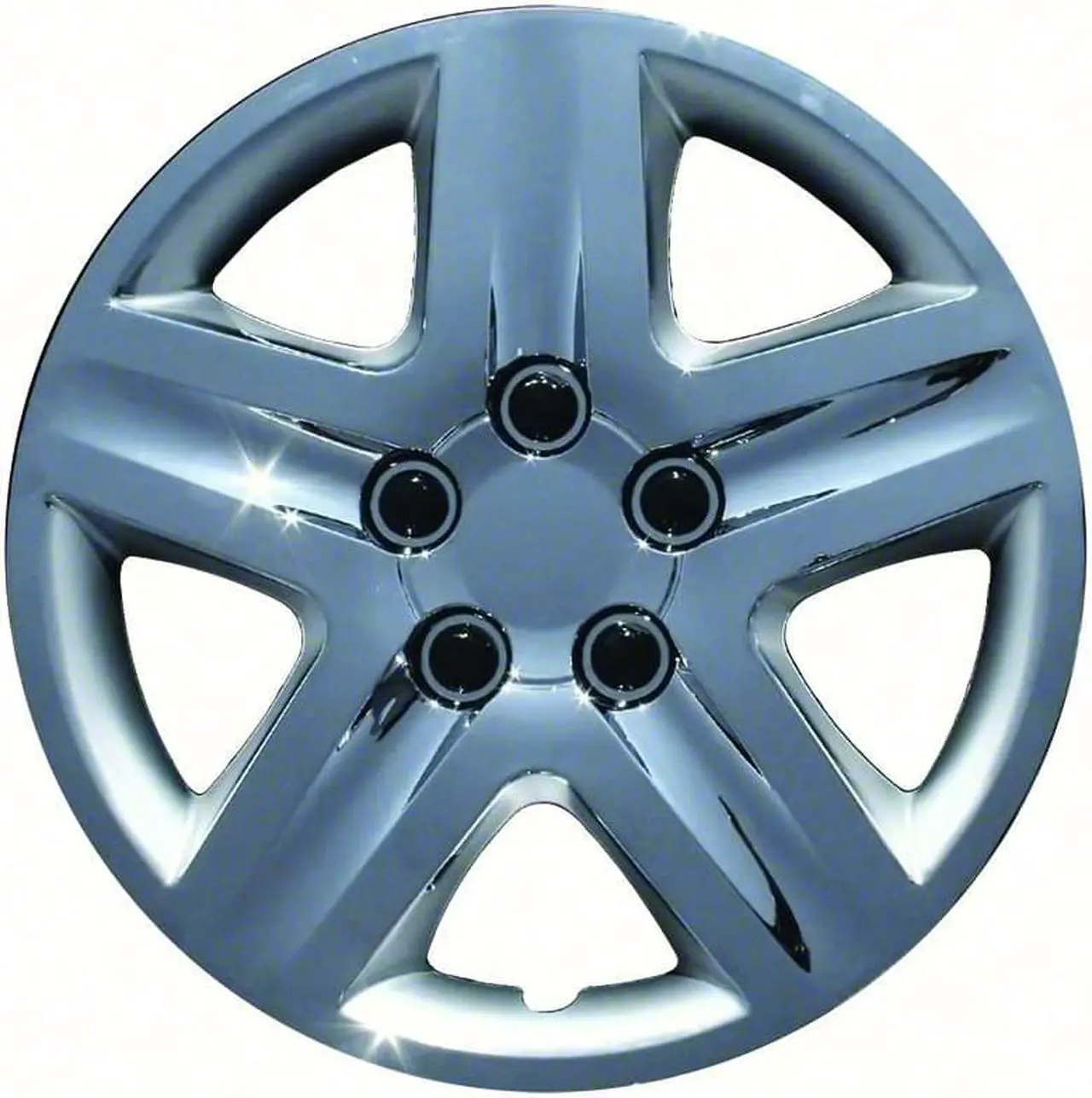 Set of 4 Chrome 16 Inch 5 Spoke Replica of Impala Hubcaps with Metal ...